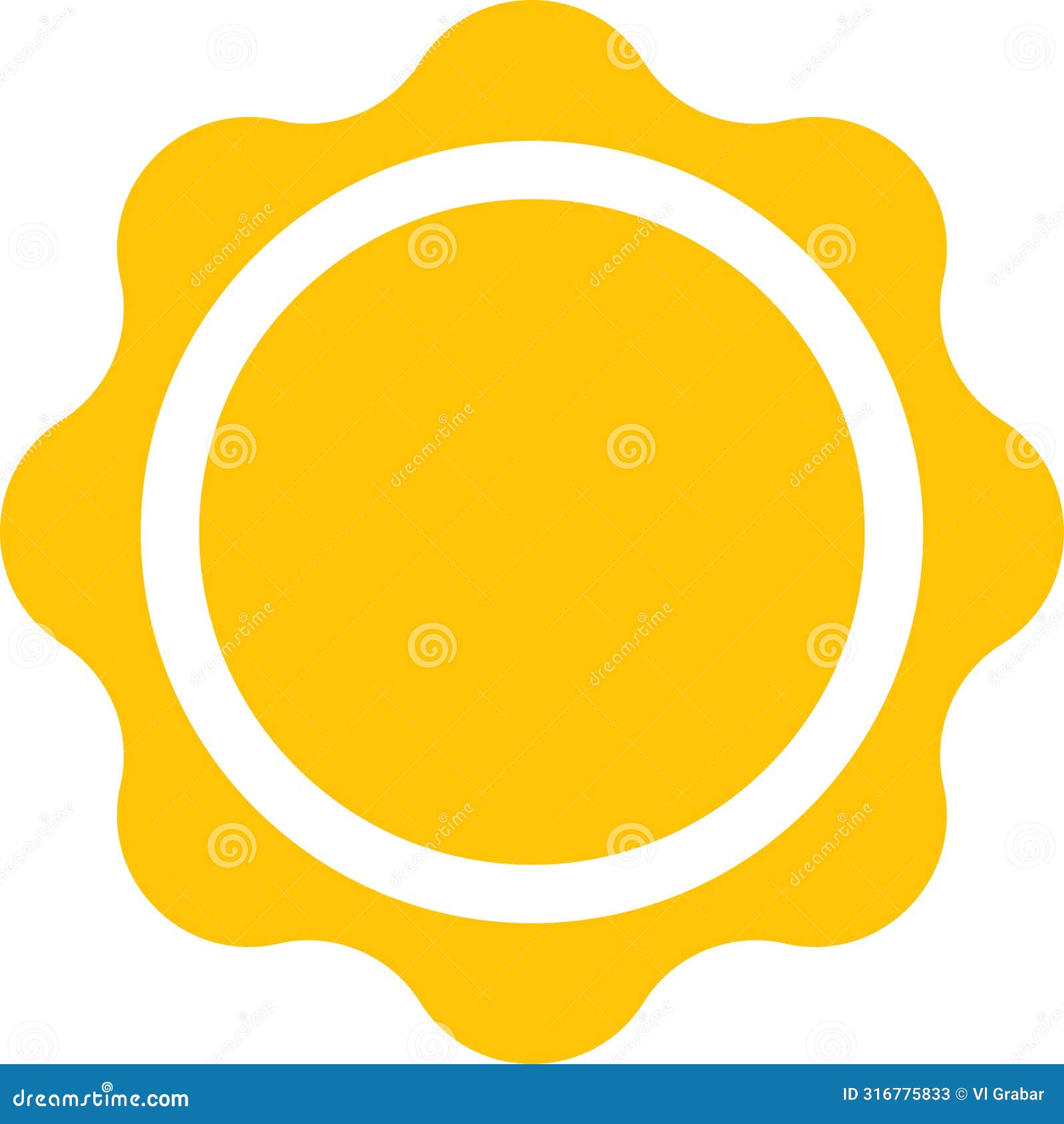 Vector Cartoon, Comic Yellow Sun Shining Light Rays Heat the Summer ...
