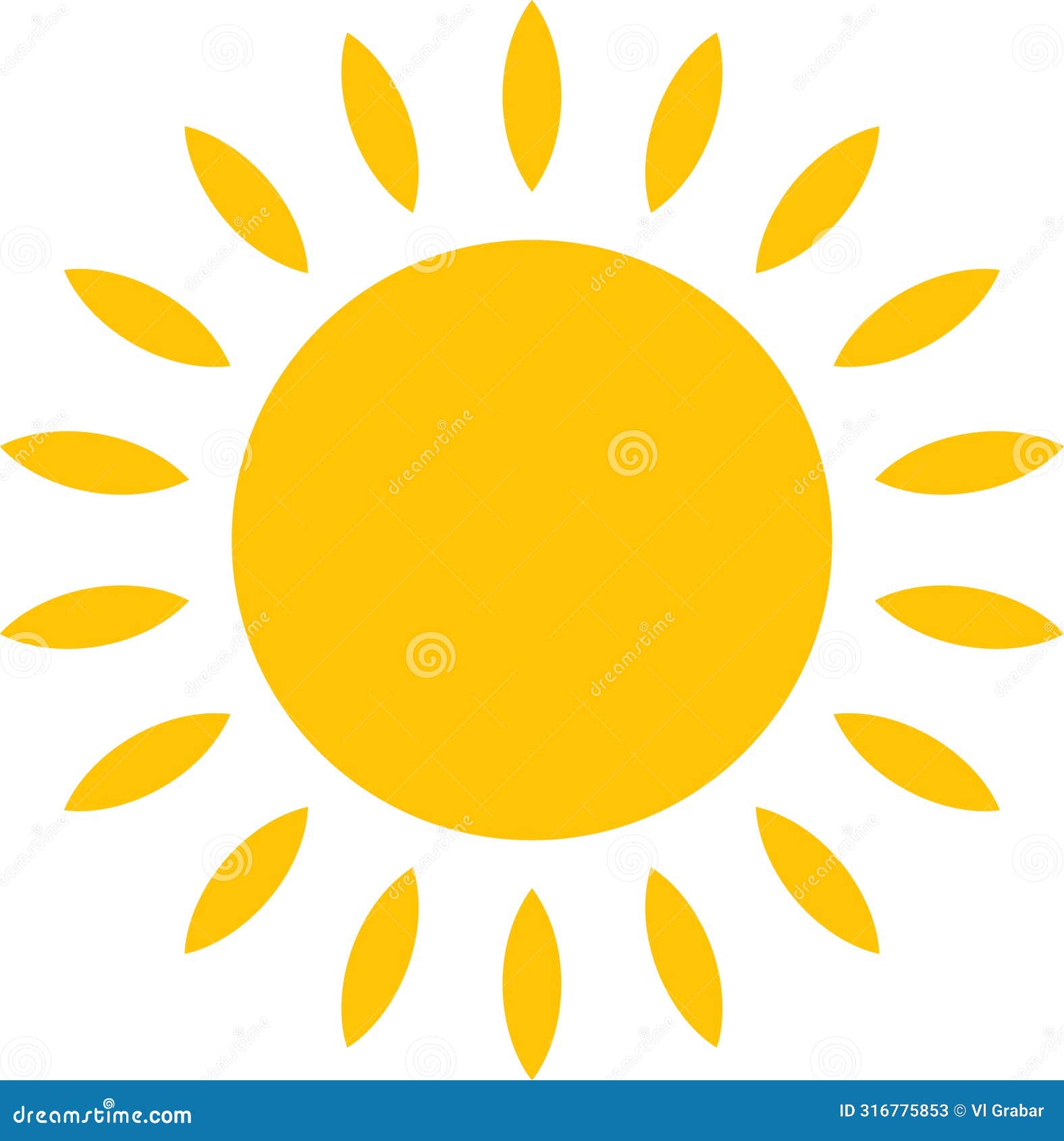 Vector Cartoon, Comic Yellow Sun Shining Light Rays Heat the Summer ...