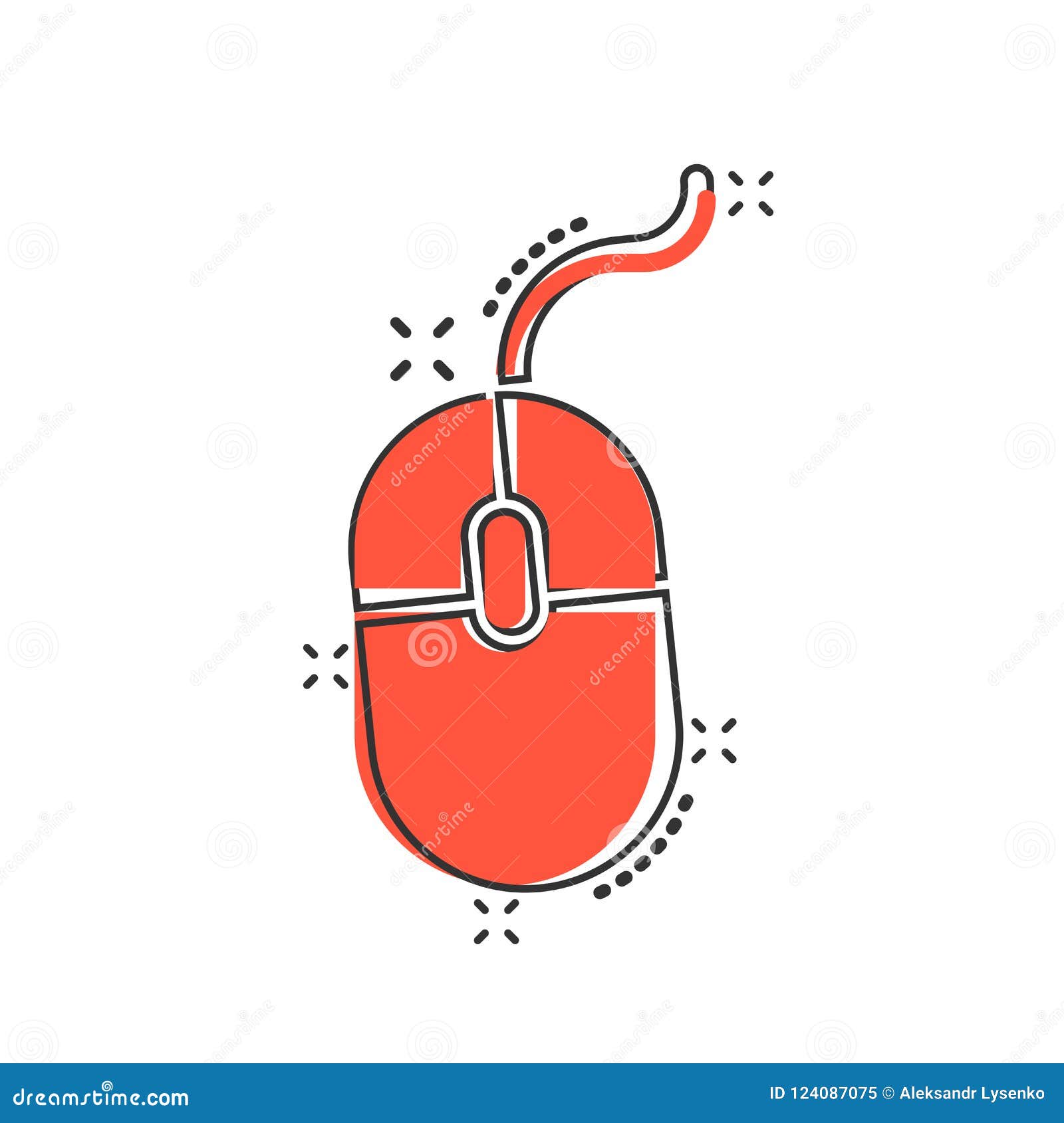 Vector Cartoon Computer Mouse Icon in Comic Style. Computer Curs Stock ...