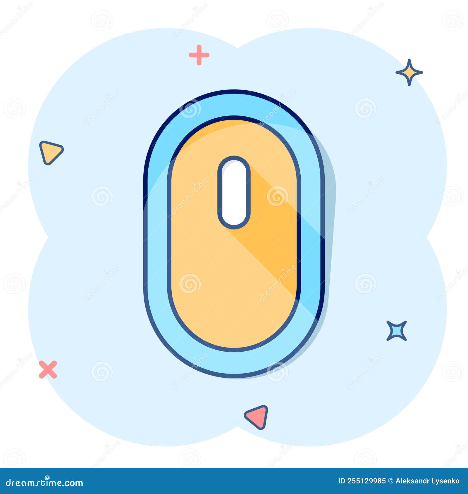 Vector Cartoon Computer Mouse Icon in Comic Style. Computer Cursor Sign ...