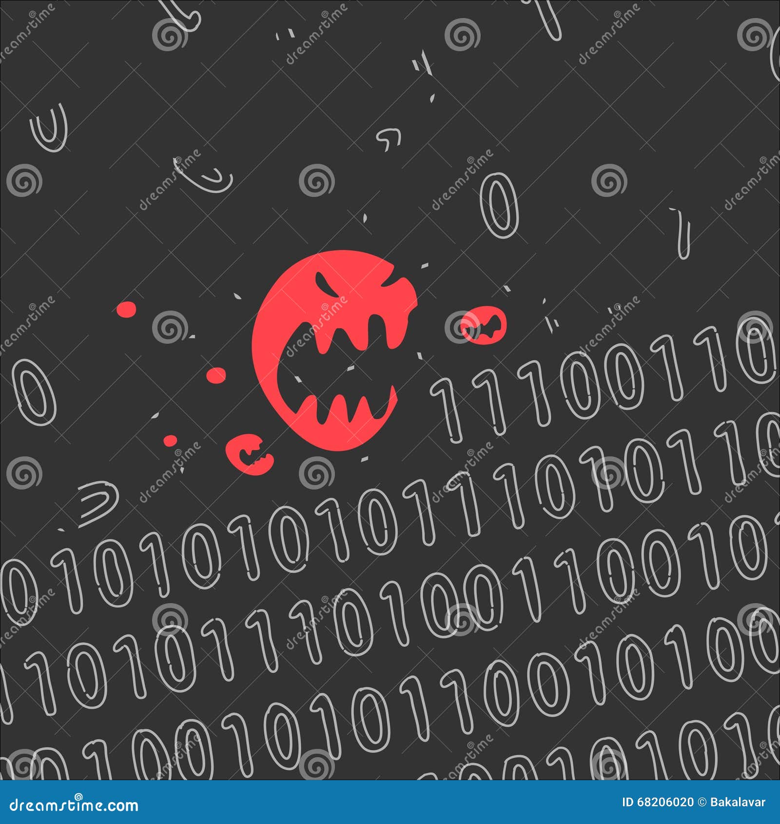 Vector Cartoon Computer Virus Stock Vector - Illustration of attack ...