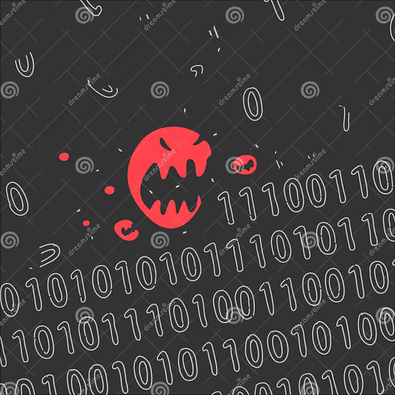 Vector Cartoon Computer Virus Stock Vector - Illustration of attack ...