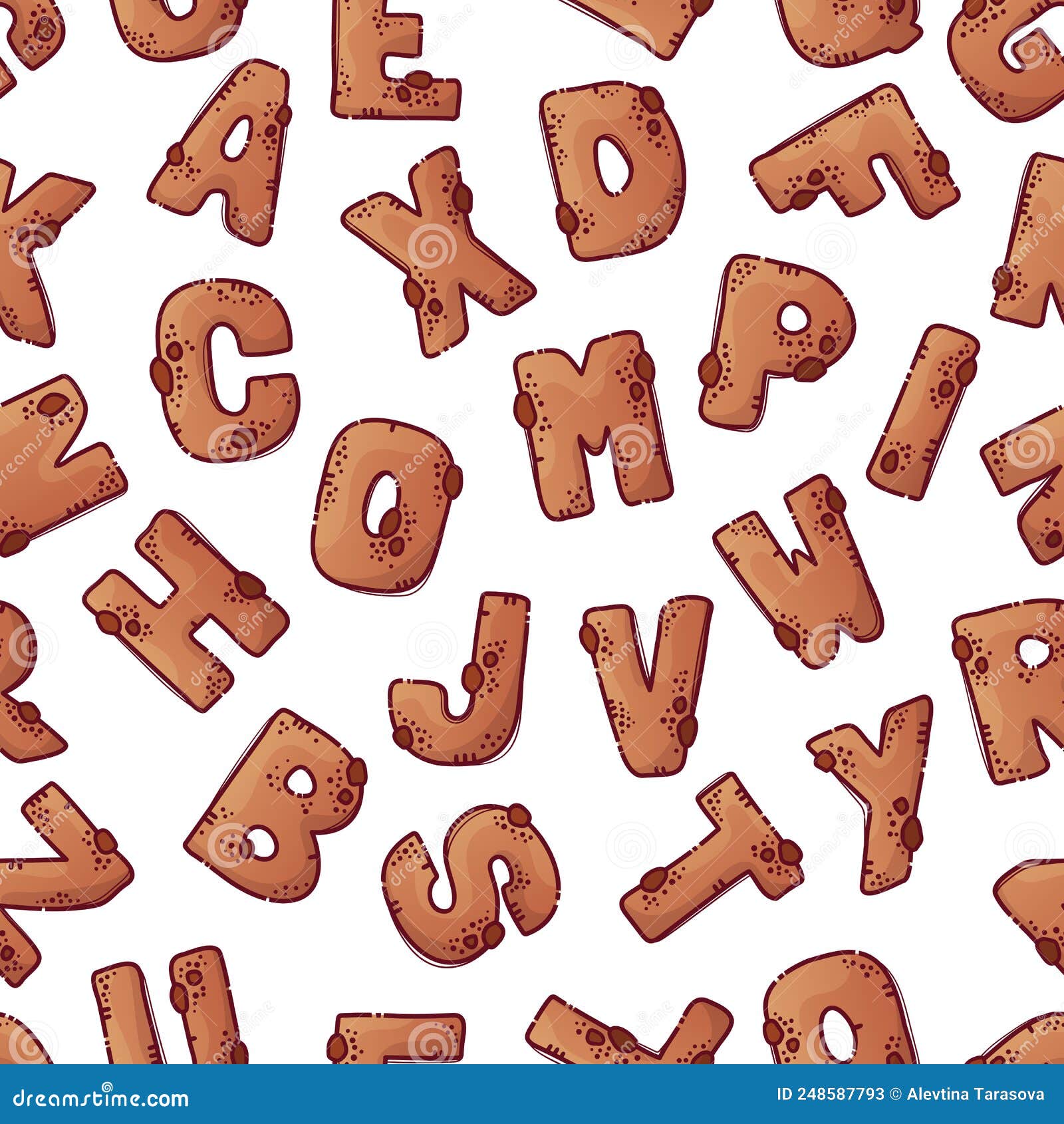 Vector Cartoon Cookie Alphabet Pattern. Stock Vector - Illustration of ...