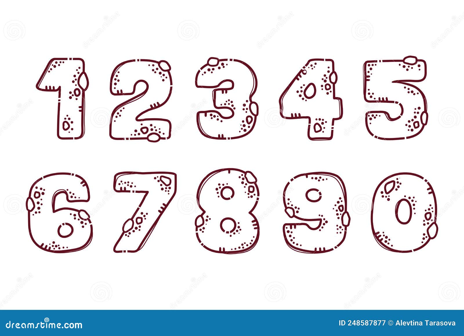 Vector Cartoon Cookie Numbers. Stock Illustration - Illustration of ...