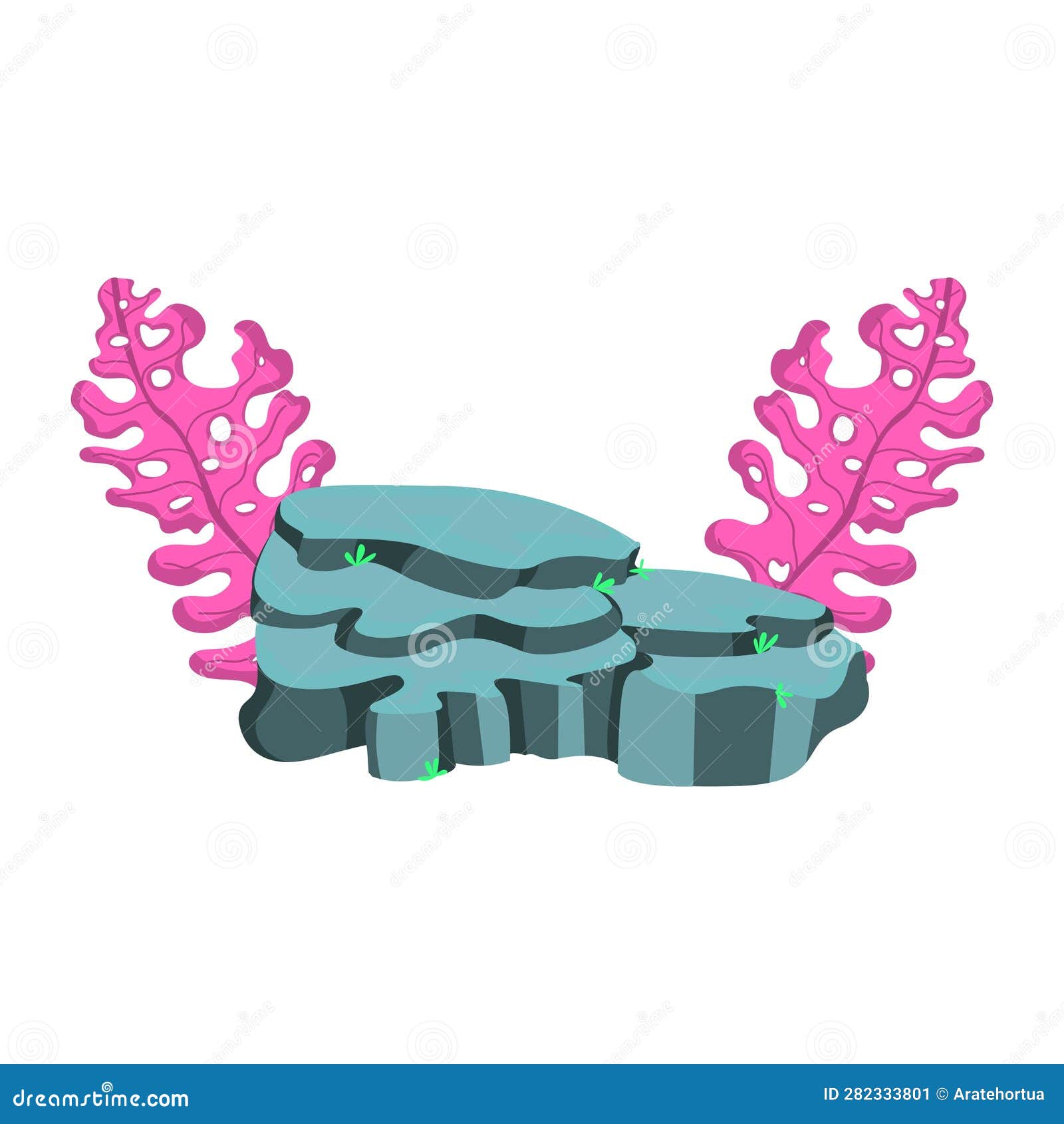 Vector Cartoon Coral Character Isolated Illustration Stock Vector ...