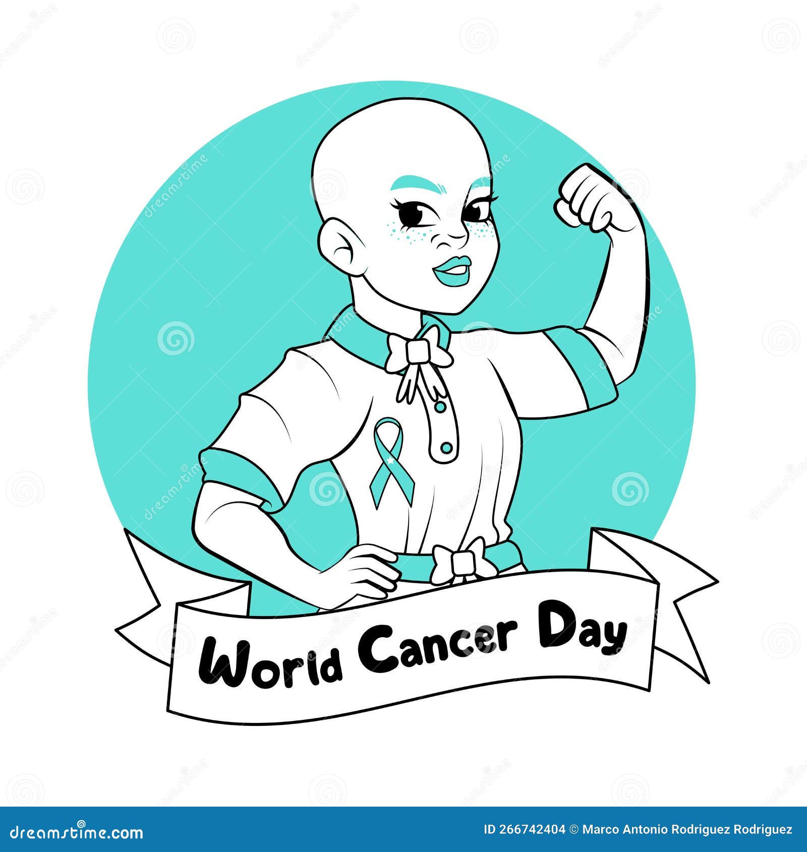 Vector Cartoon Cute Character World Cancer Day Stock Vector ...