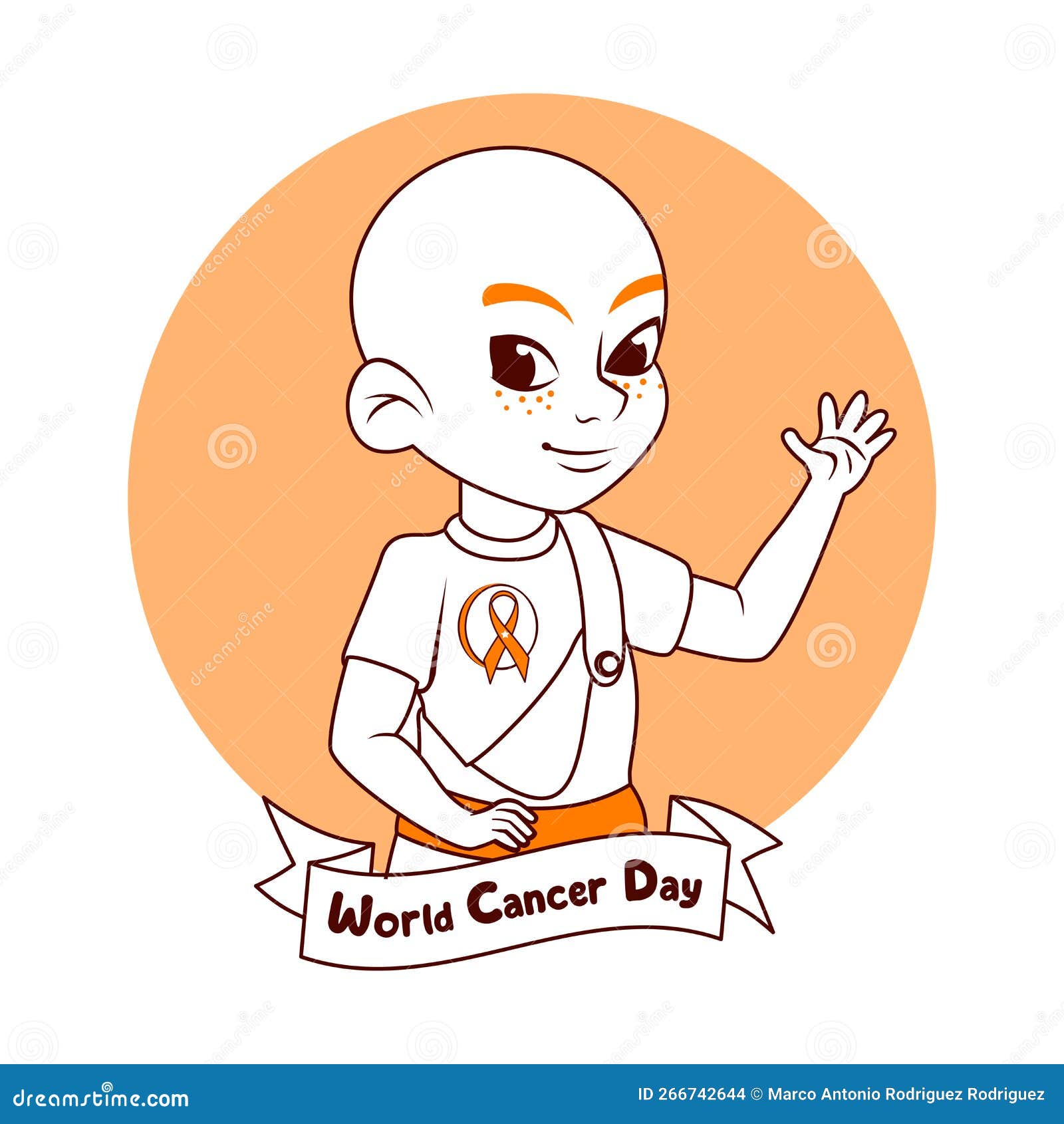 Vector Cartoon Cute Character World Cancer Day Stock Vector ...