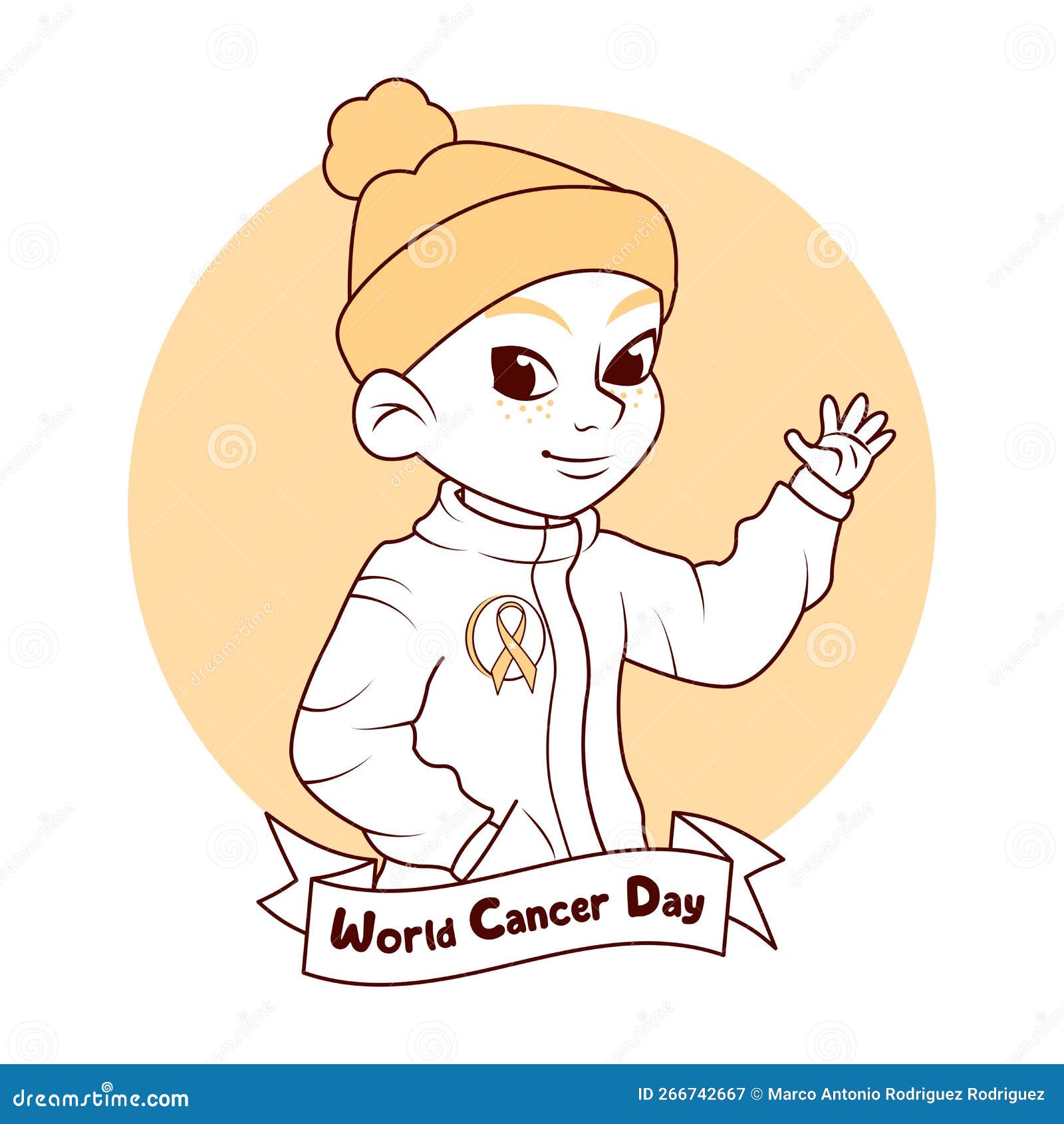 Vector Cartoon Cute Character World Cancer Day Stock Vector ...
