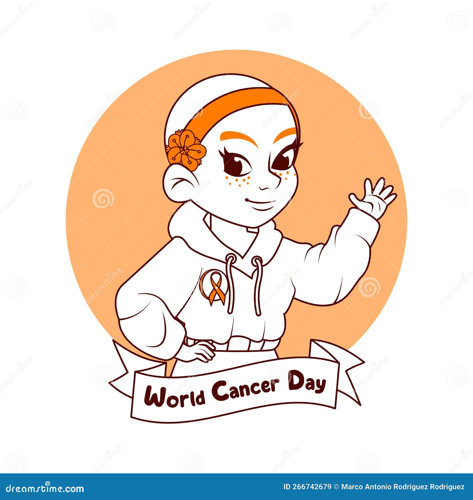 Vector Cartoon Cute Character World Cancer Day Stock Vector ...