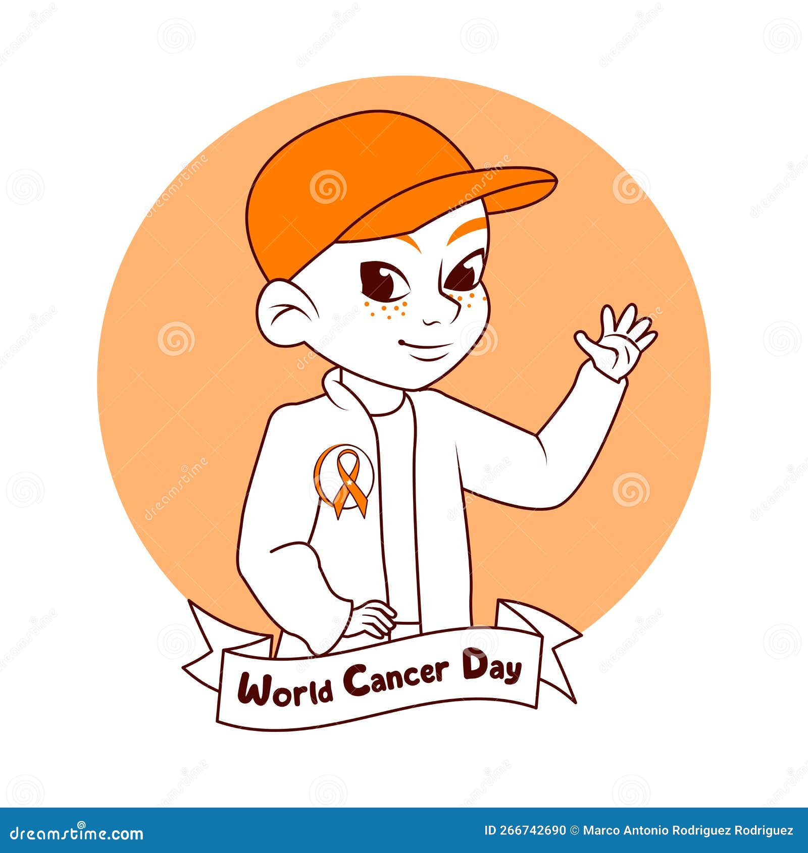 Vector Cartoon Cute Character World Cancer Day Stock Vector ...