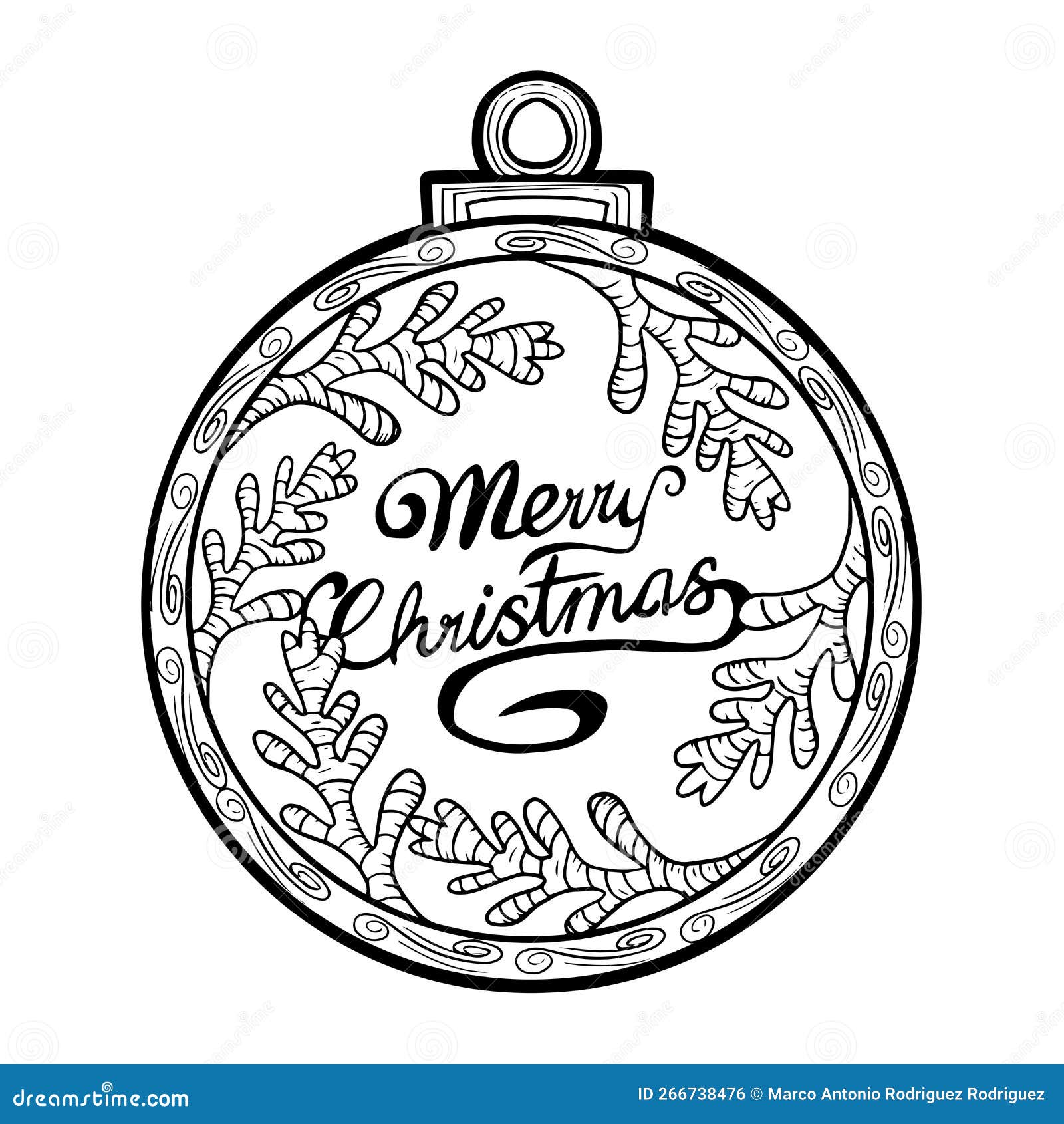 Vector Cartoon Cute Christmas Bauble Illustration Isolated Stock Vector ...