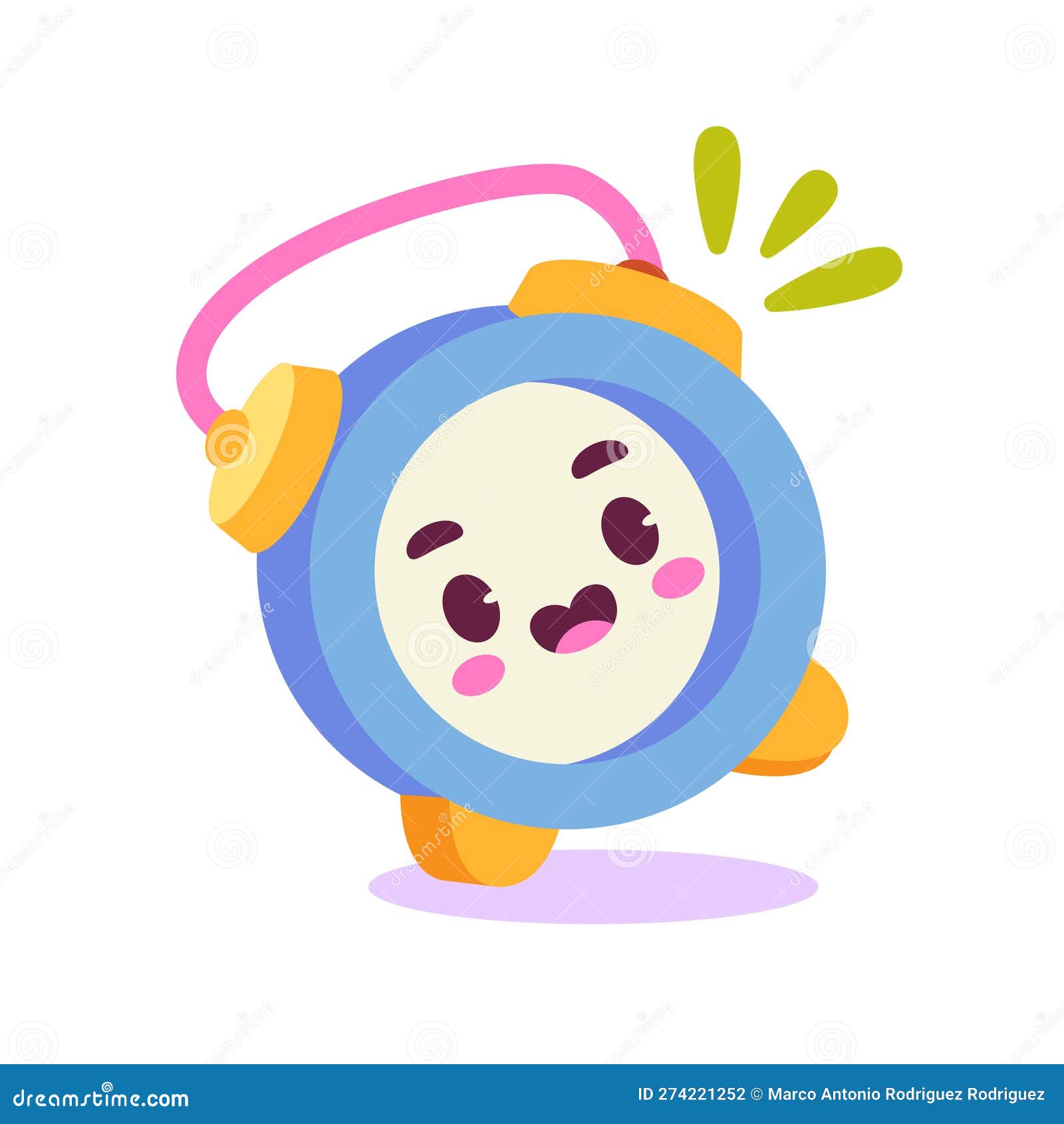 Vector Cartoon Cute Clock School Kawaii Illustration Stock Vector ...