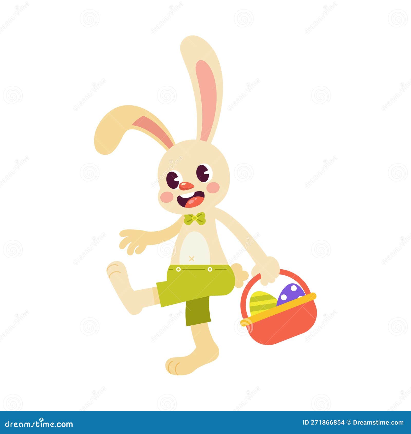 Vector Cartoon Cute Easter Bunny Character Isolated Stock Vector ...