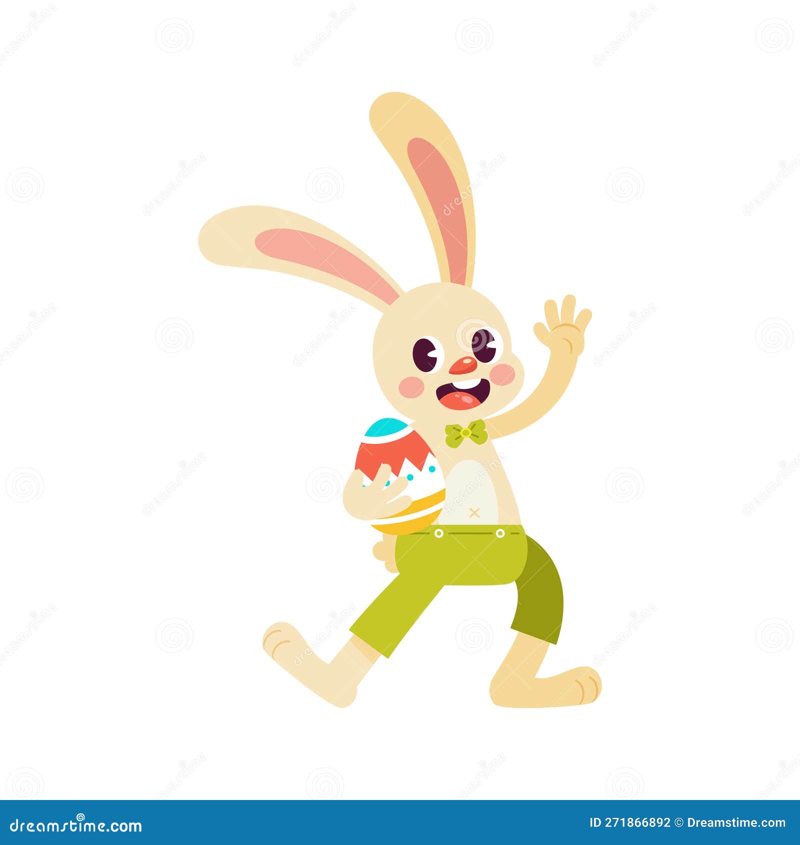 Vector Cartoon Cute Easter Bunny Character Isolated Stock Vector ...