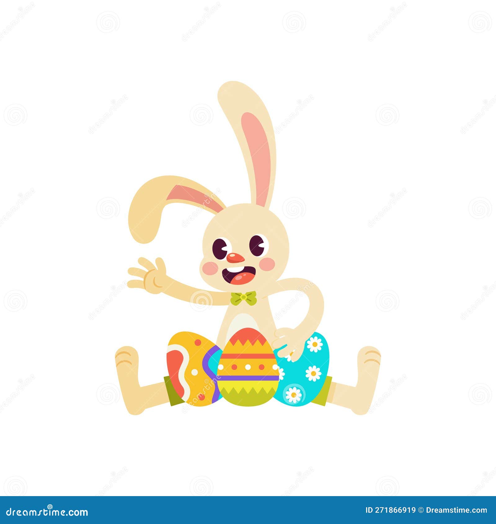 Vector Cartoon Cute Easter Bunny Character Isolated Stock Vector ...