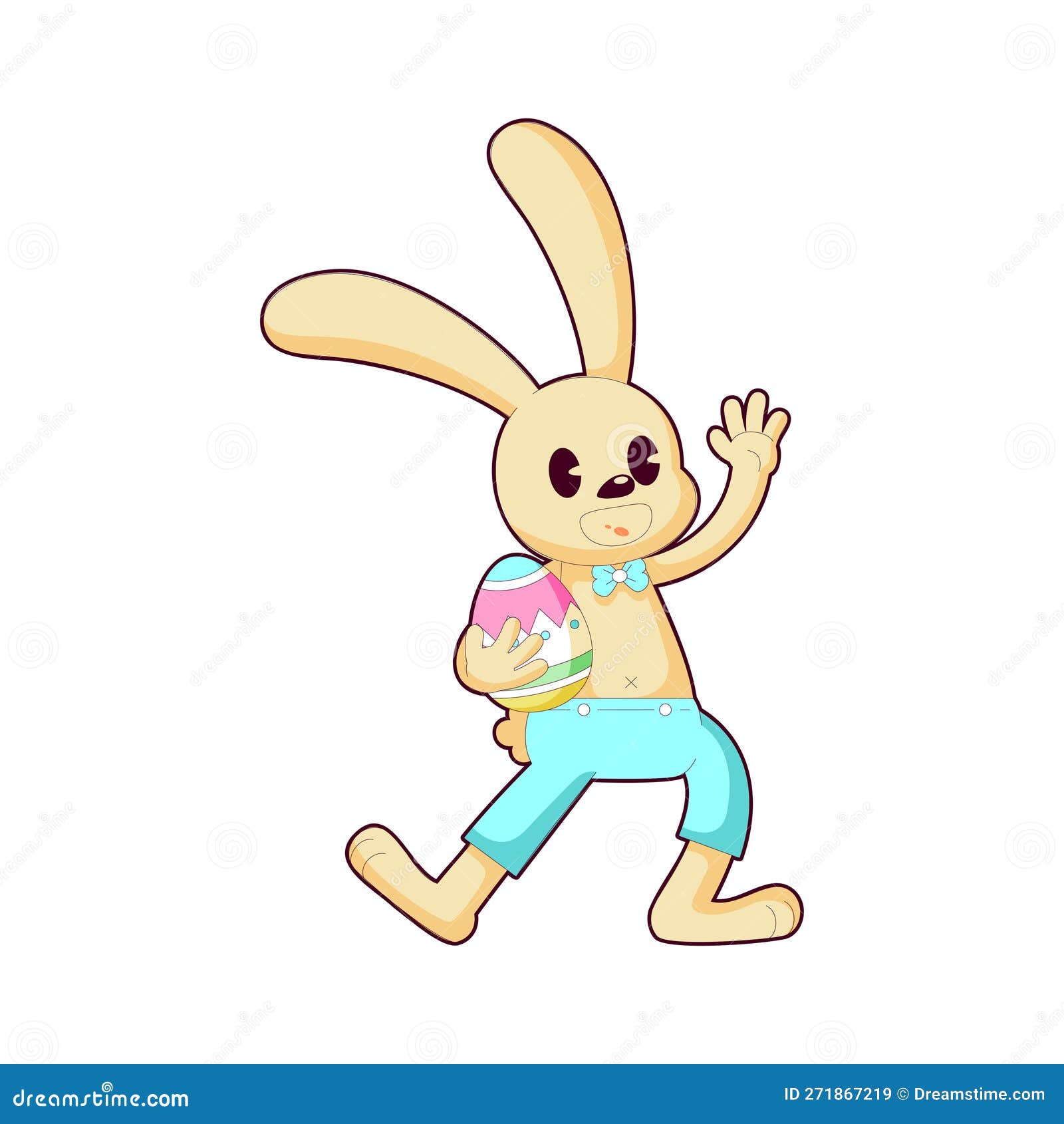 Vector Cartoon Cute Easter Bunny Character Isolated Stock Vector ...