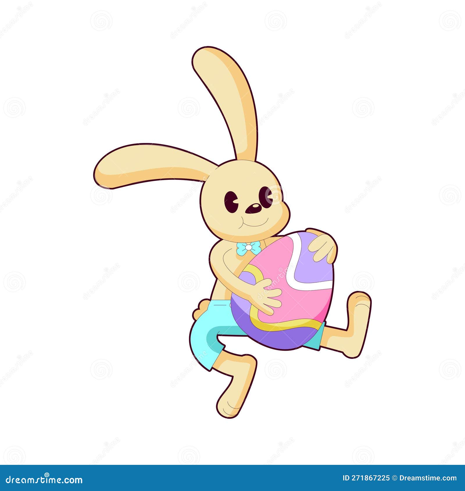 Vector Cartoon Cute Easter Bunny Character Isolated Stock Vector ...
