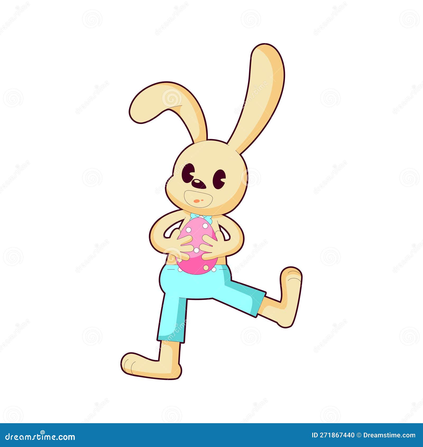 Vector Cartoon Cute Easter Bunny Character Isolated Stock Vector ...