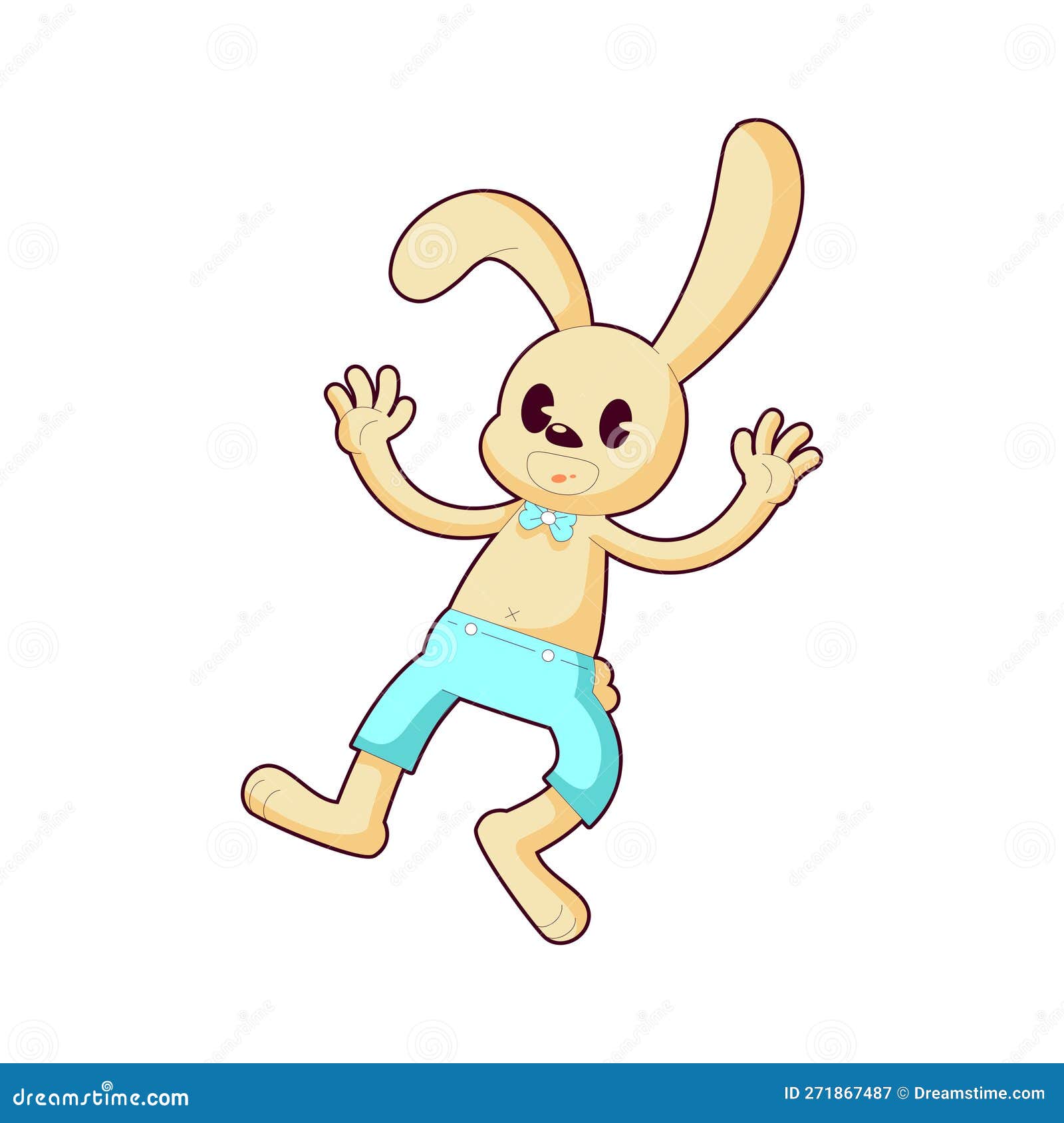 Vector Cartoon Cute Easter Bunny Character Isolated Stock Vector ...