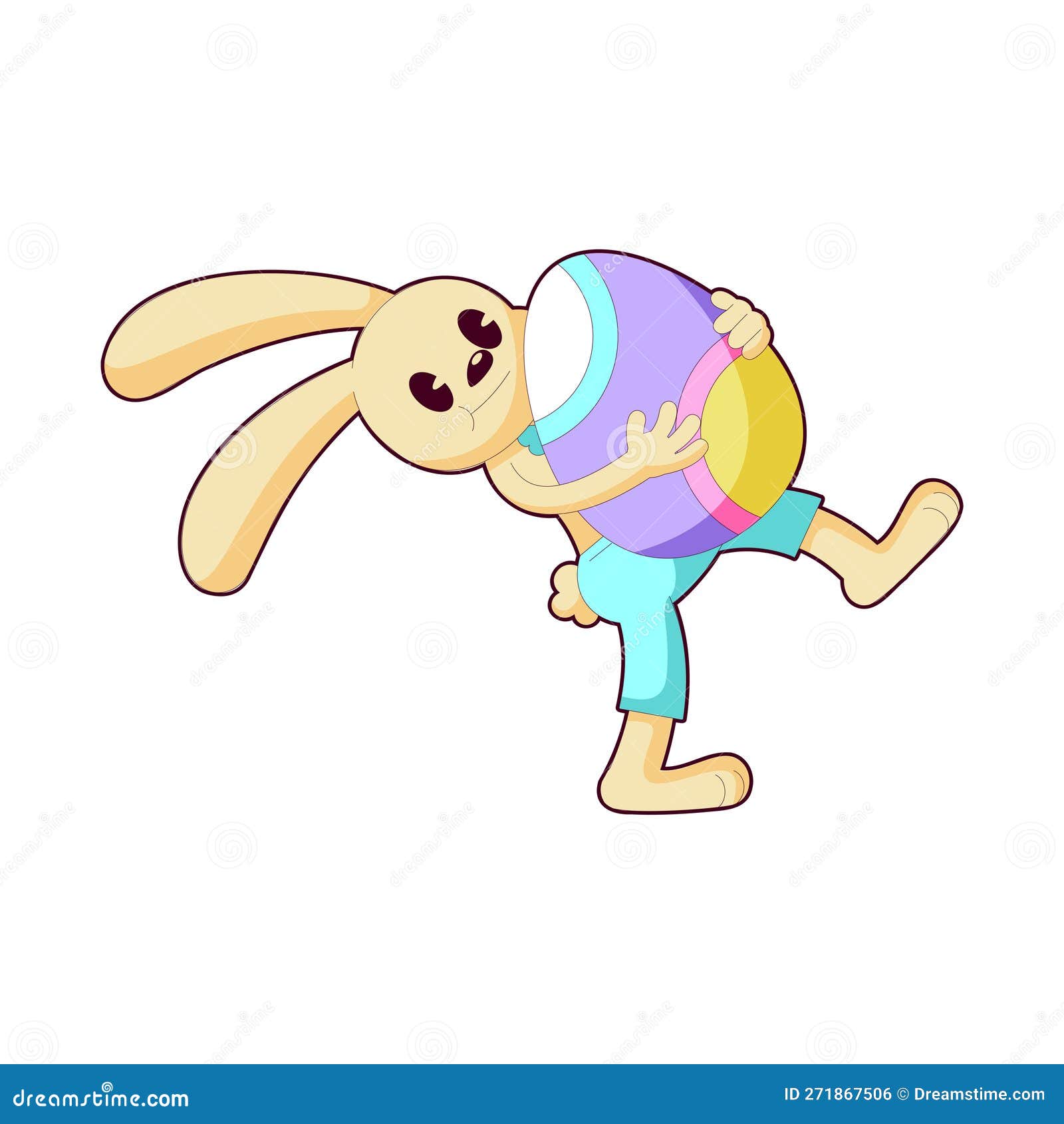 Vector Cartoon Cute Easter Bunny Character Isolated Stock Vector ...