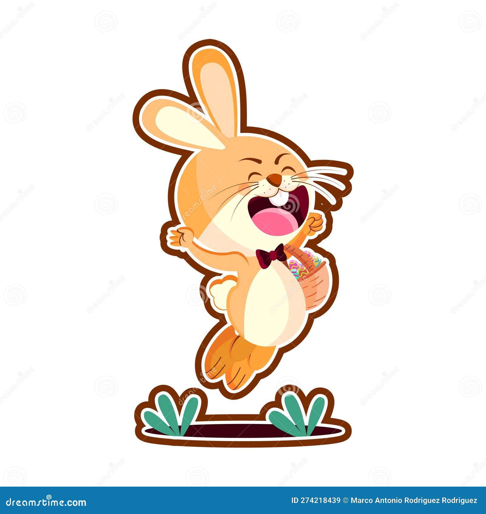Vector Cartoon Cute Easter Rabbit Isolated Illustration Stock Vector ...
