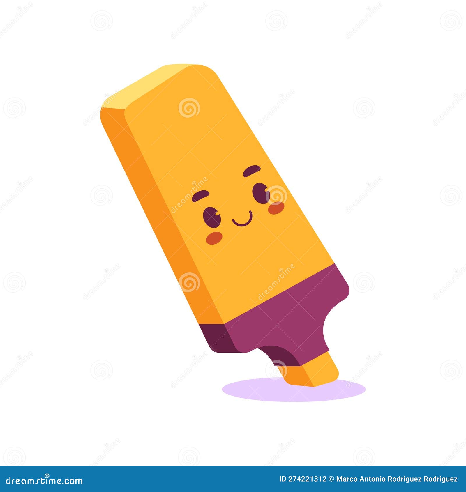 Vector Cartoon Cute Highlight School Kawaii Illustration Stock Vector ...