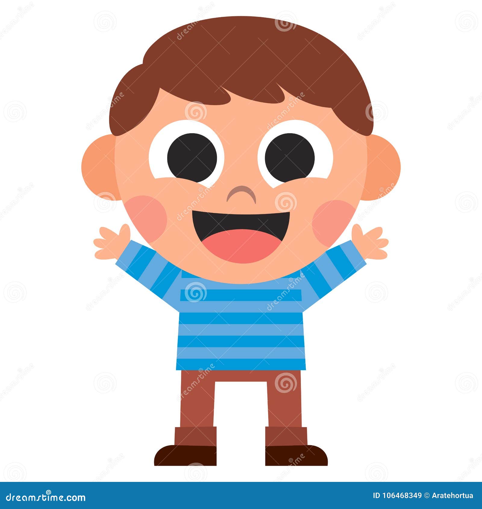 Cartoon Cute Kid Isolated stock vector. Illustration of character ...