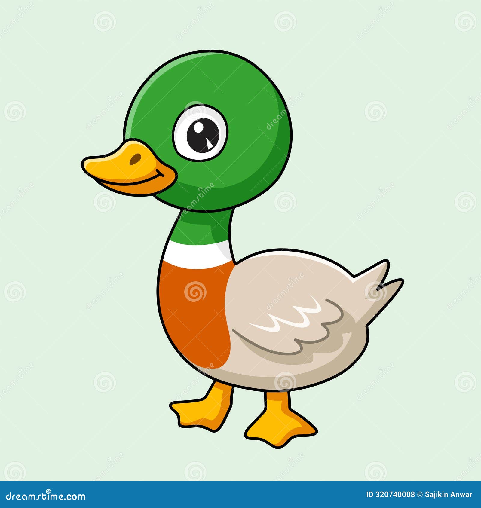 Vector Cartoon Cute Little Duck Stock Vector - Illustration of vector ...