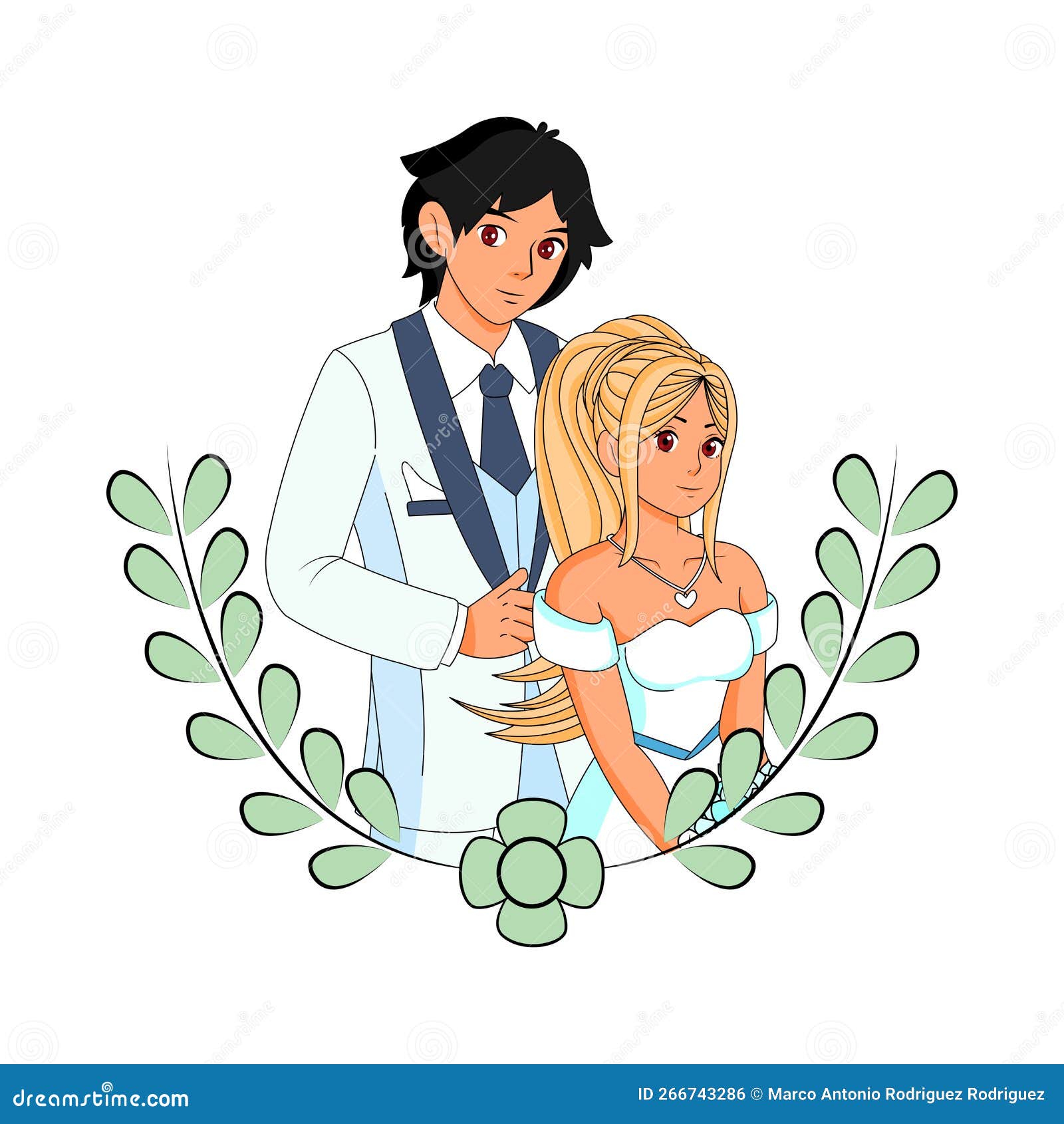 Vector Cartoon Cute Married Wedding Couple Isolated Stock Vector ...