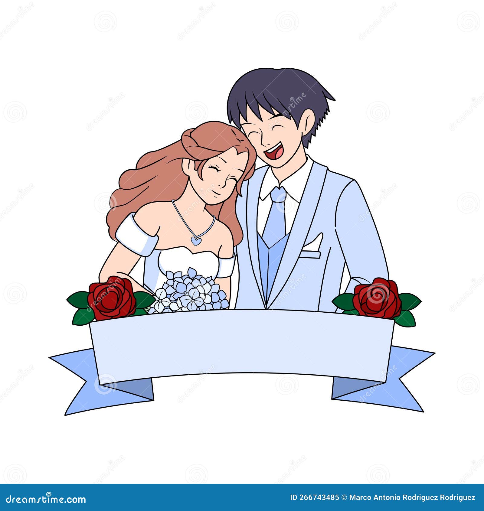 Vector Cartoon Cute Married Wedding Couple Isolated Stock Vector ...