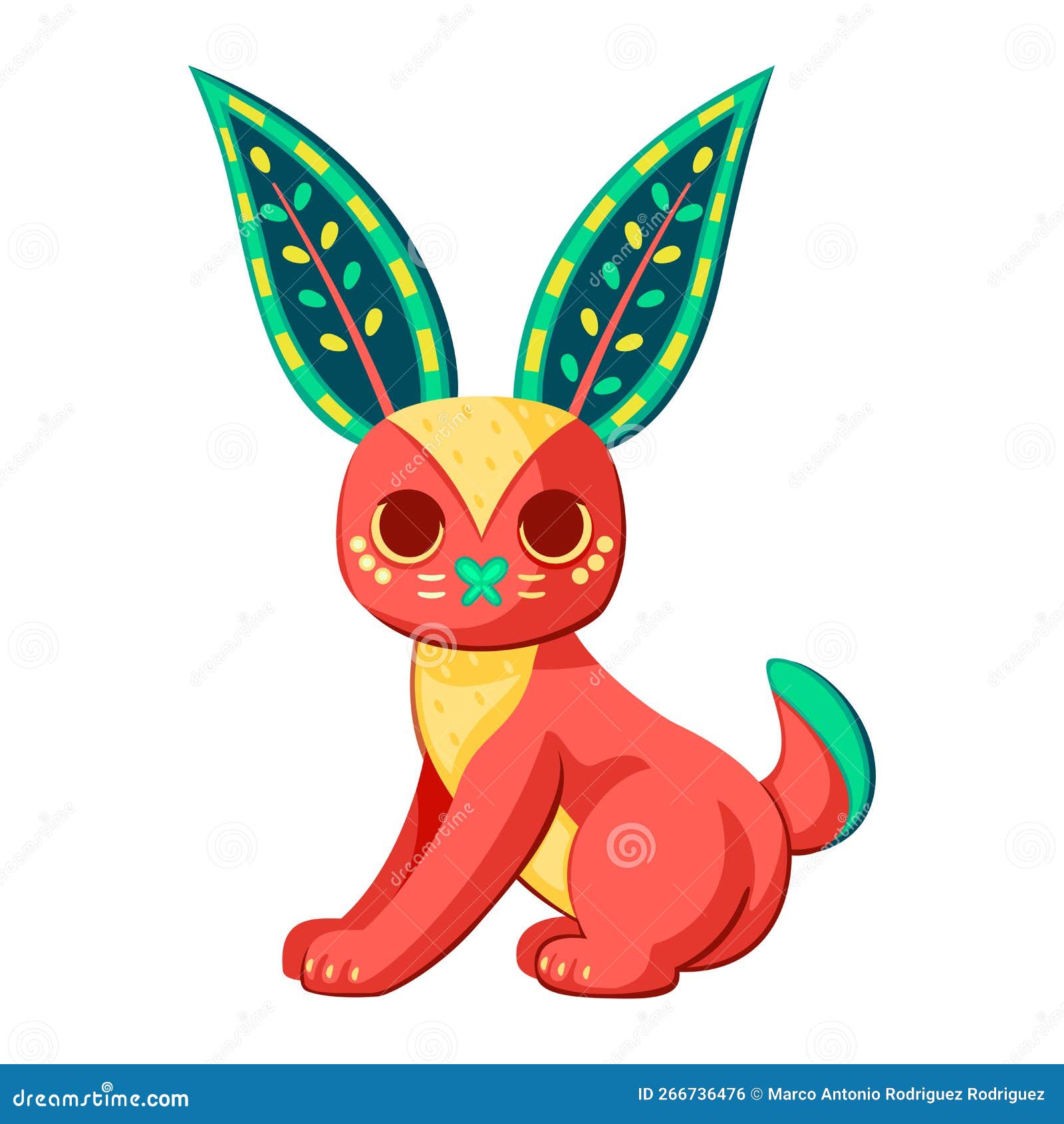 Vector Cartoon Cute Mexican Alebrije Llustration Isolated Stock Vector ...