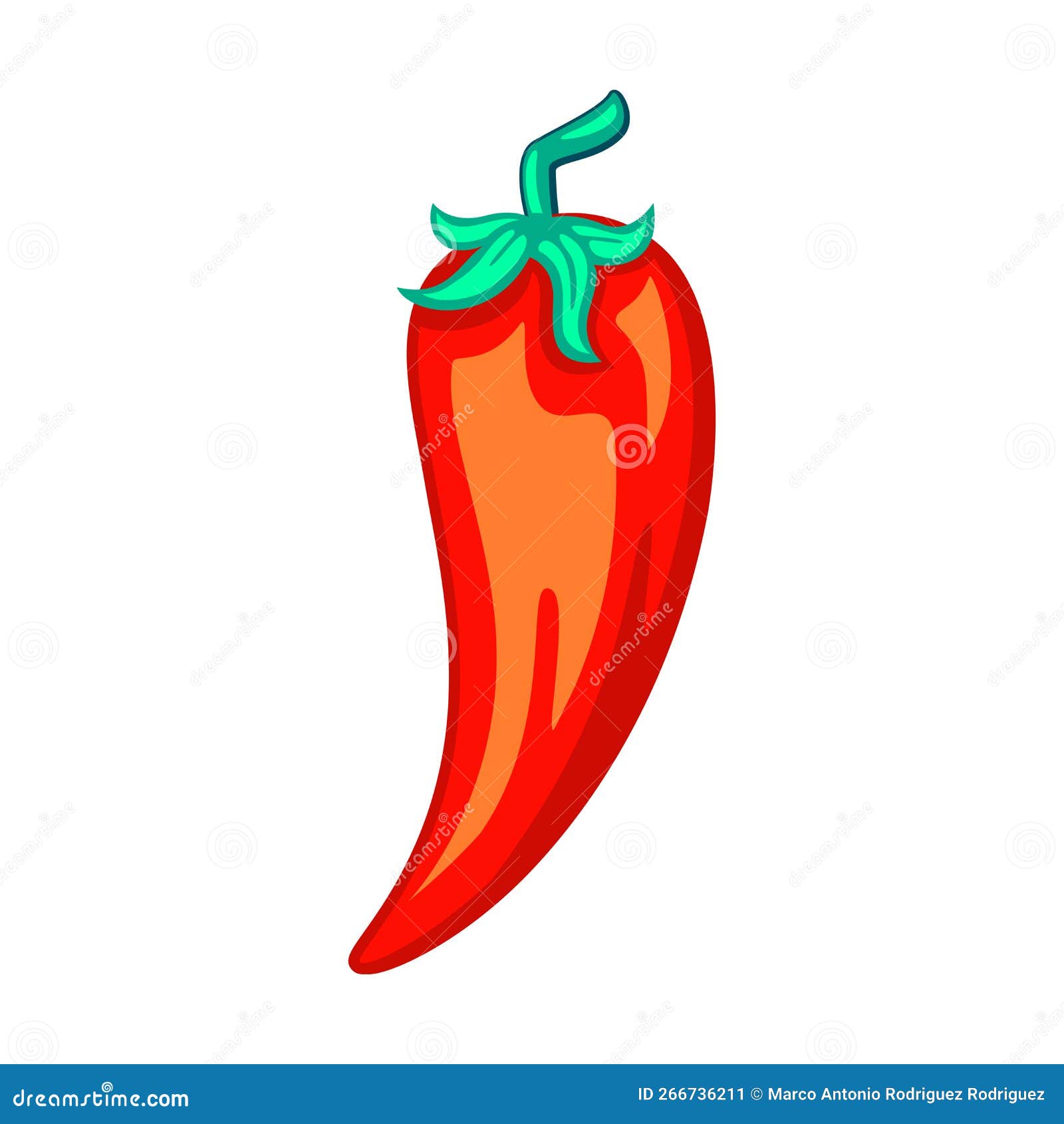 Vector Cartoon Cute Mexican Chilli Pepper Llustration Isolated Stock ...
