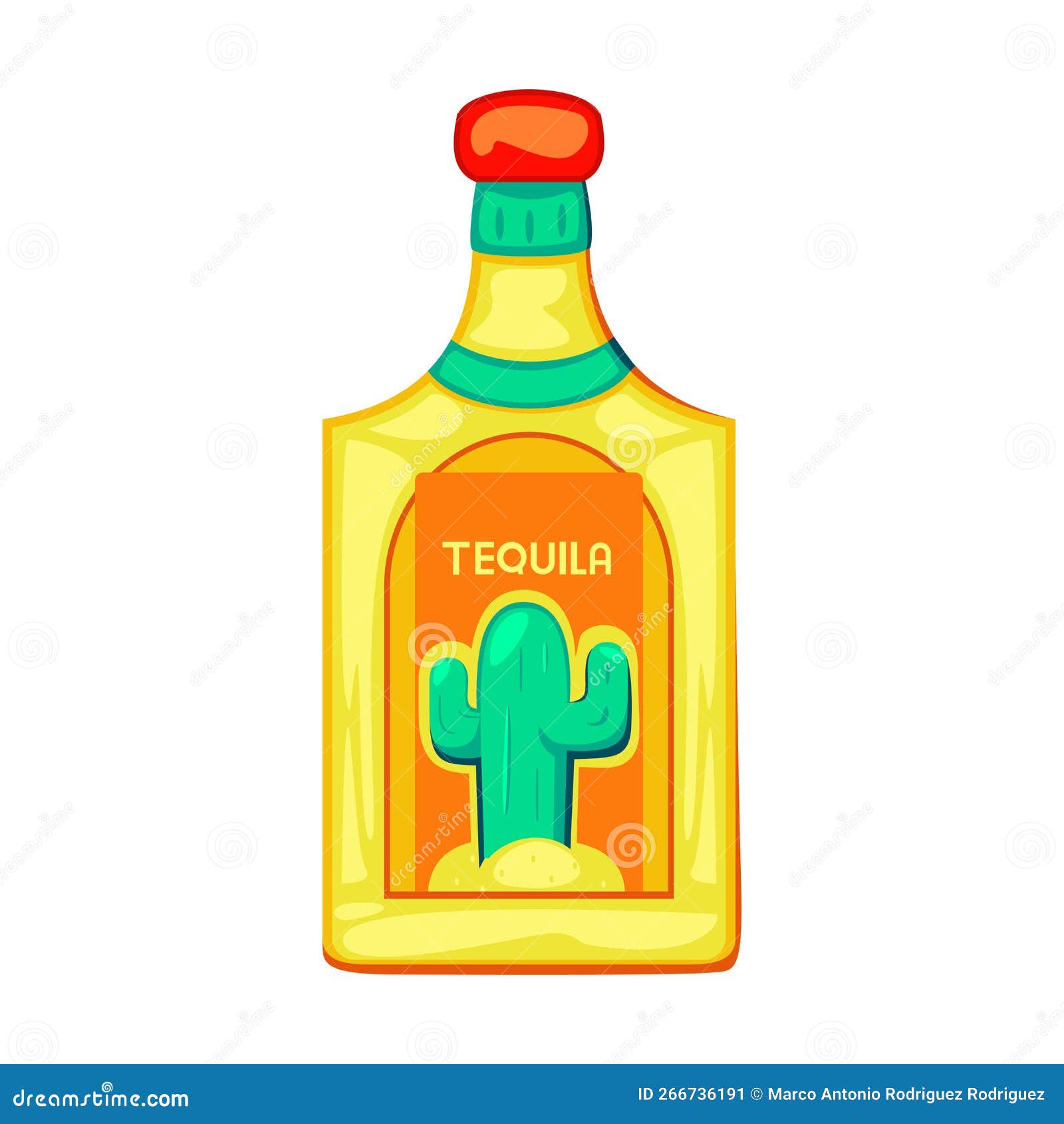Vector Cartoon Cute Mexican Tequila Llustration Isolated Stock Vector ...