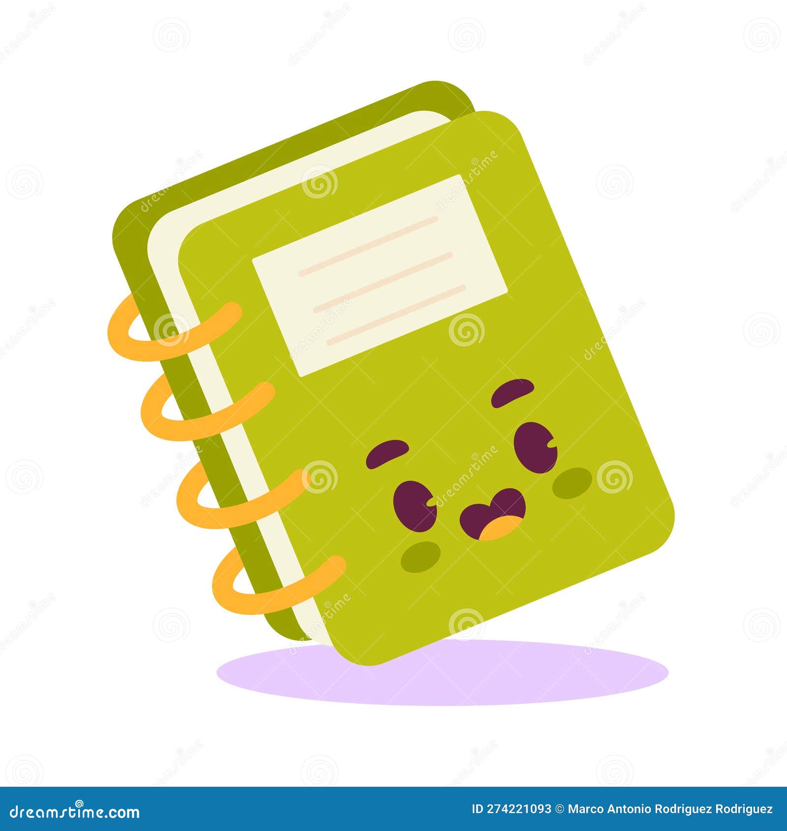 Vector Cartoon Cute Notebook School Kawaii Illustration Stock Vector ...