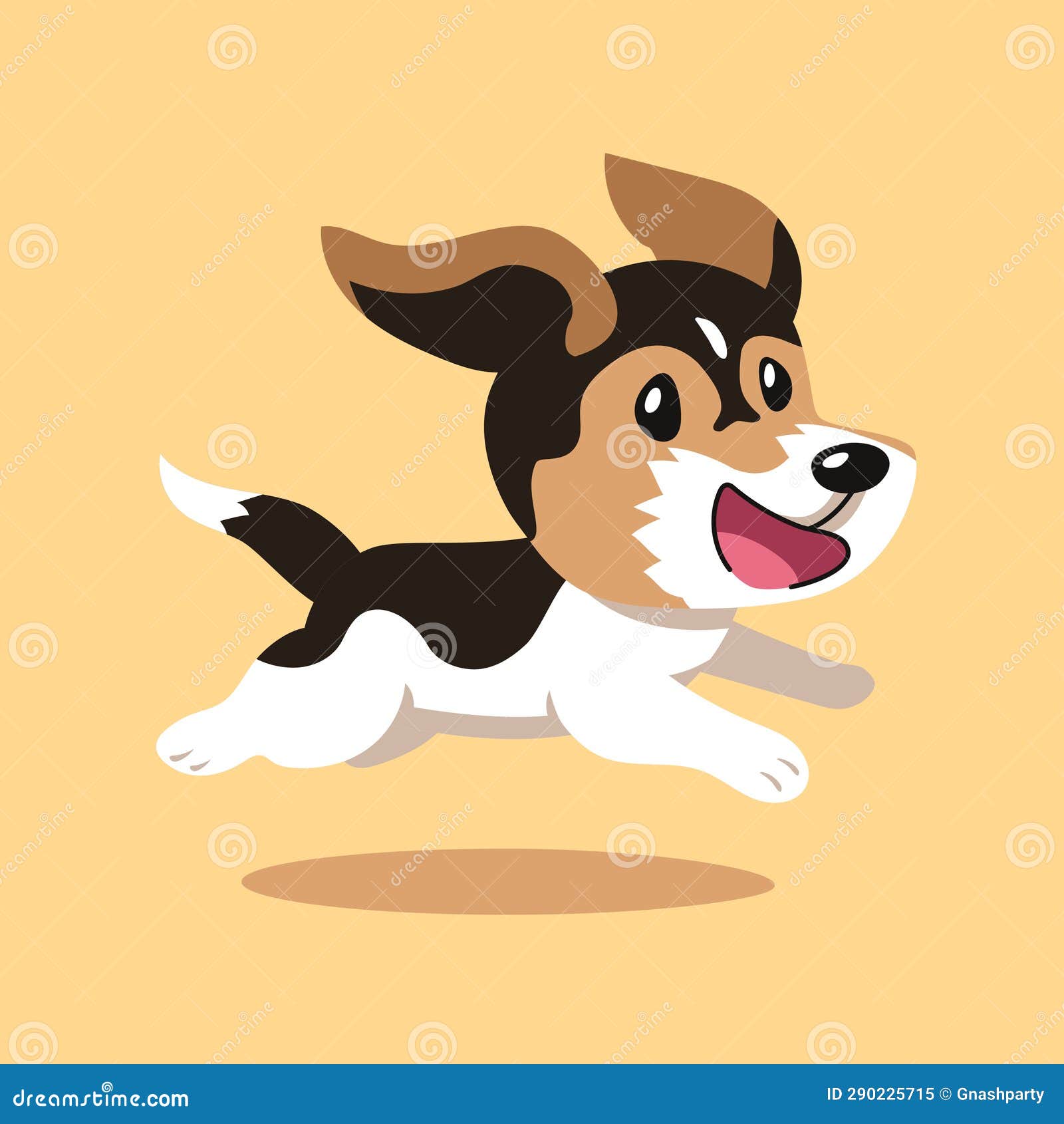 Vector Cartoon Cute Running Dog Stock Vector - Illustration of graphic ...