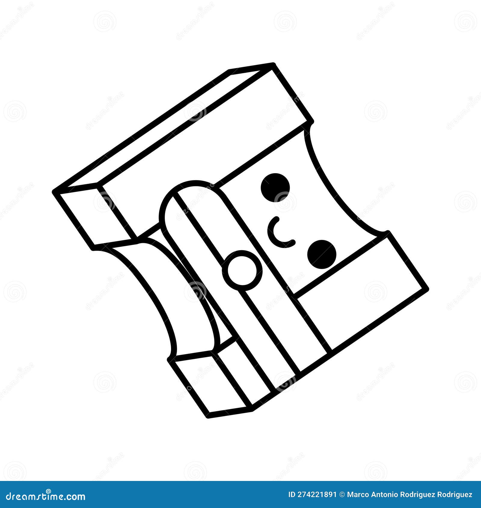 Vector Cartoon Cute Sharpener School Kawaii Illustration Stock Vector ...