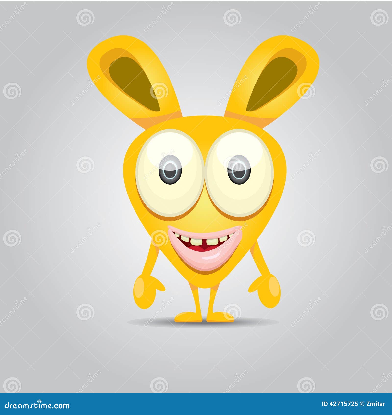 Vector Cartoon Cute Smiling Monster Stock Vector - Illustration of ...