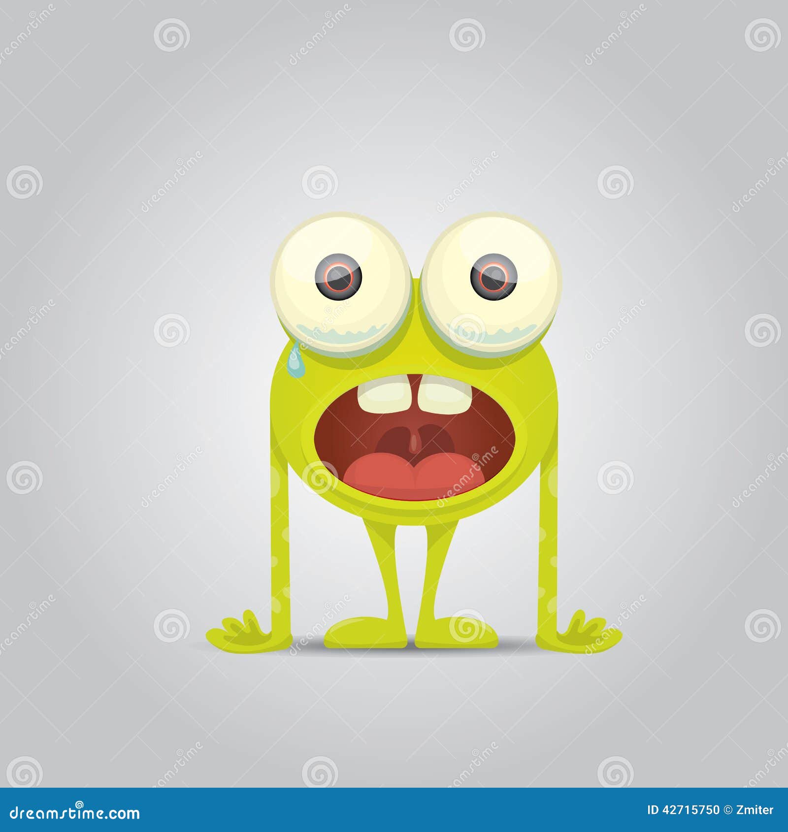 Vector Cartoon Cute Smiling Monster Stock Vector - Illustration of face ...