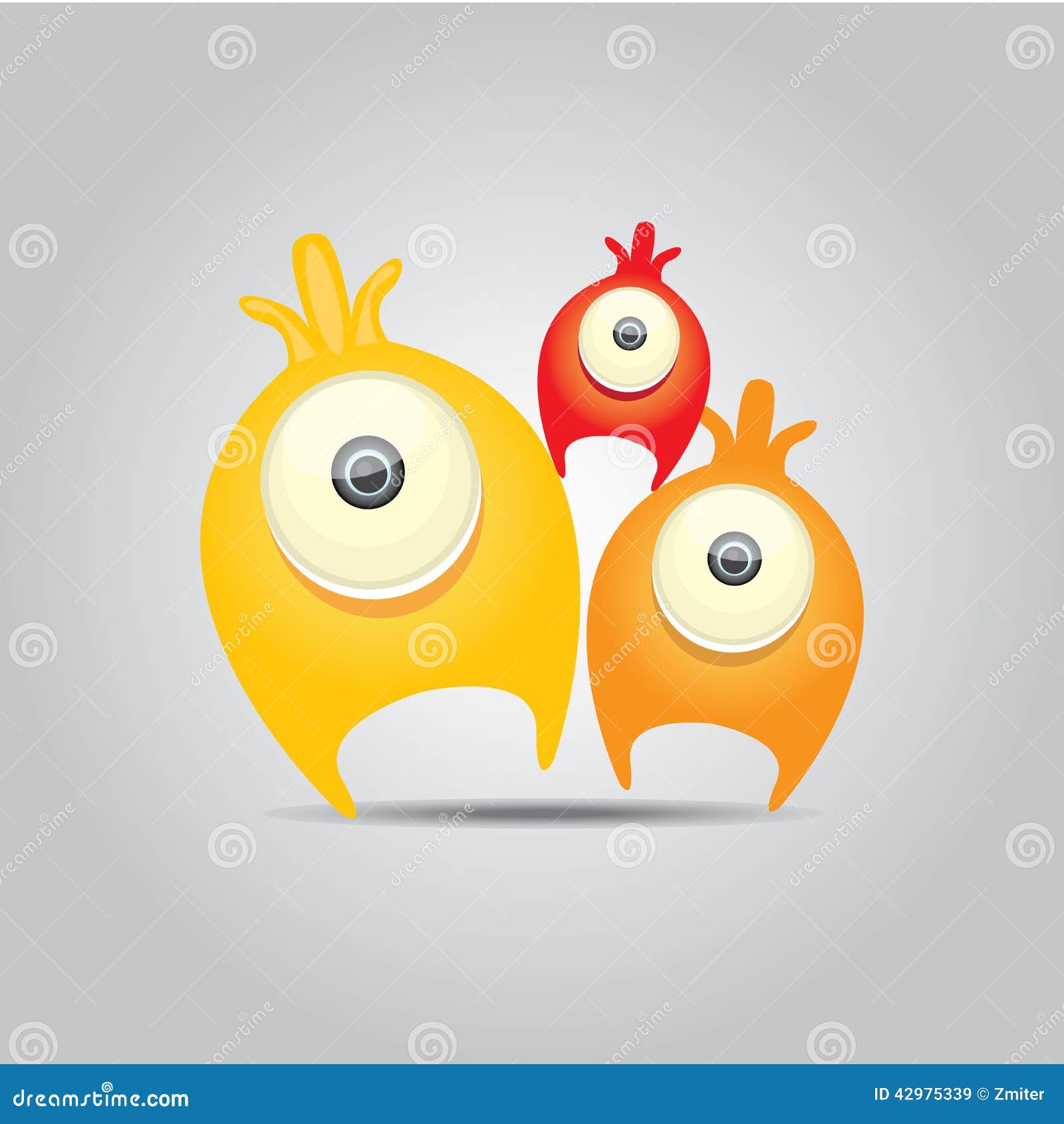 Vector Cartoon Cute Smiling Monster Stock Vector - Illustration of ...