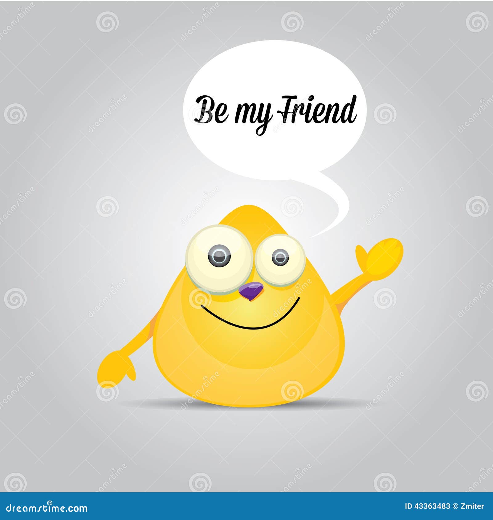 Vector Cartoon Cute Smiling Monster Stock Vector - Illustration of ...