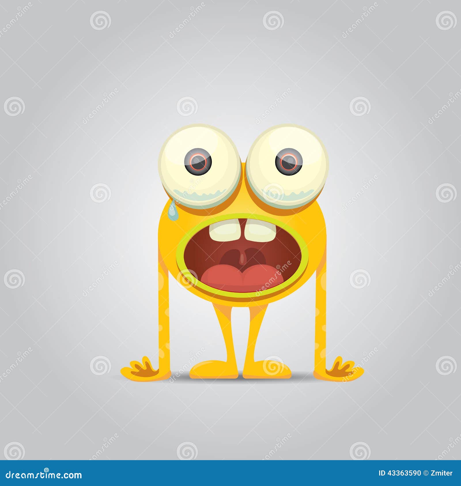 Vector Cartoon Cute Smiling Monster Stock Illustration - Illustration ...