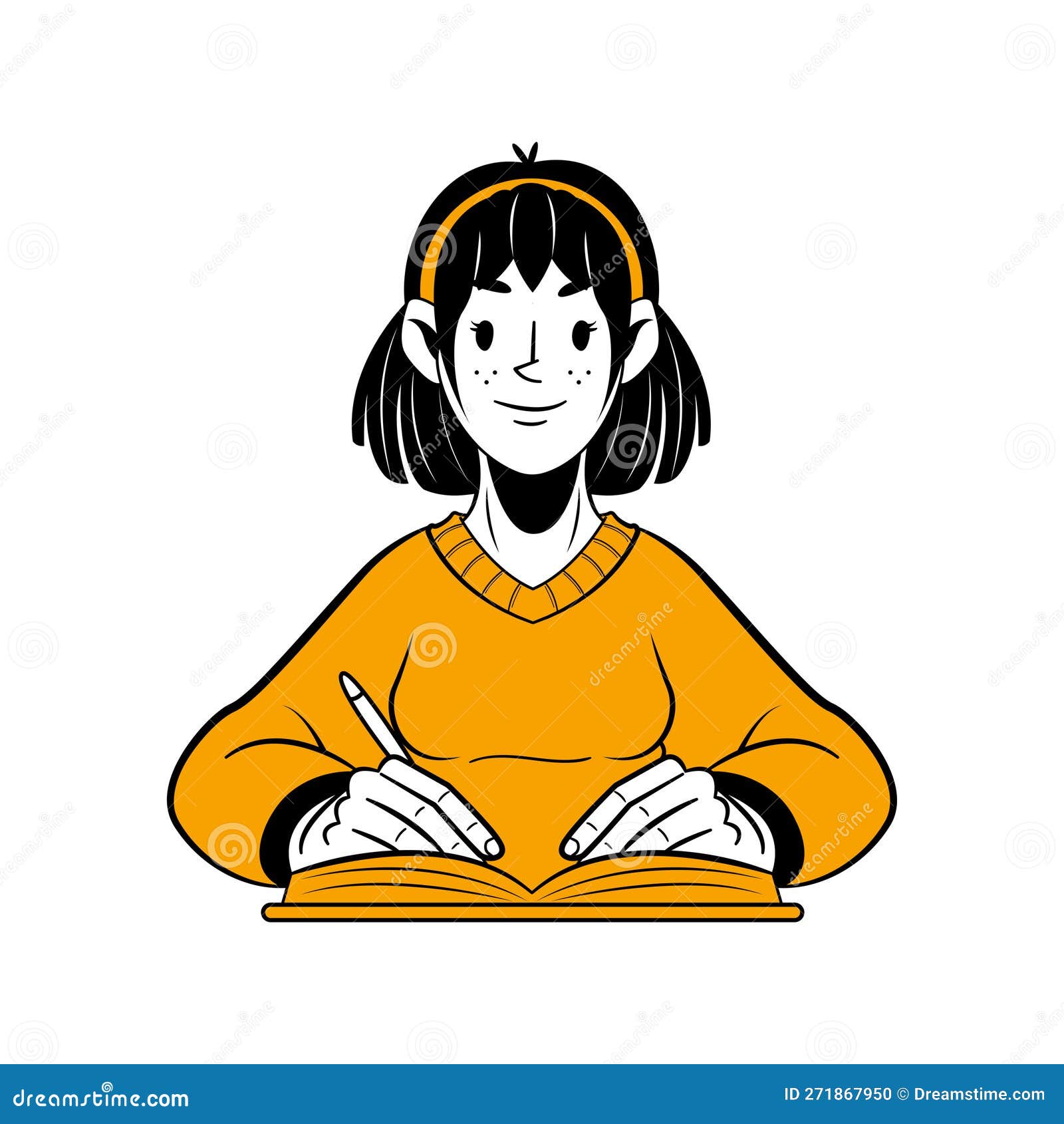 Vector Cartoon Cute Young Student Character Isolated Stock Vector ...