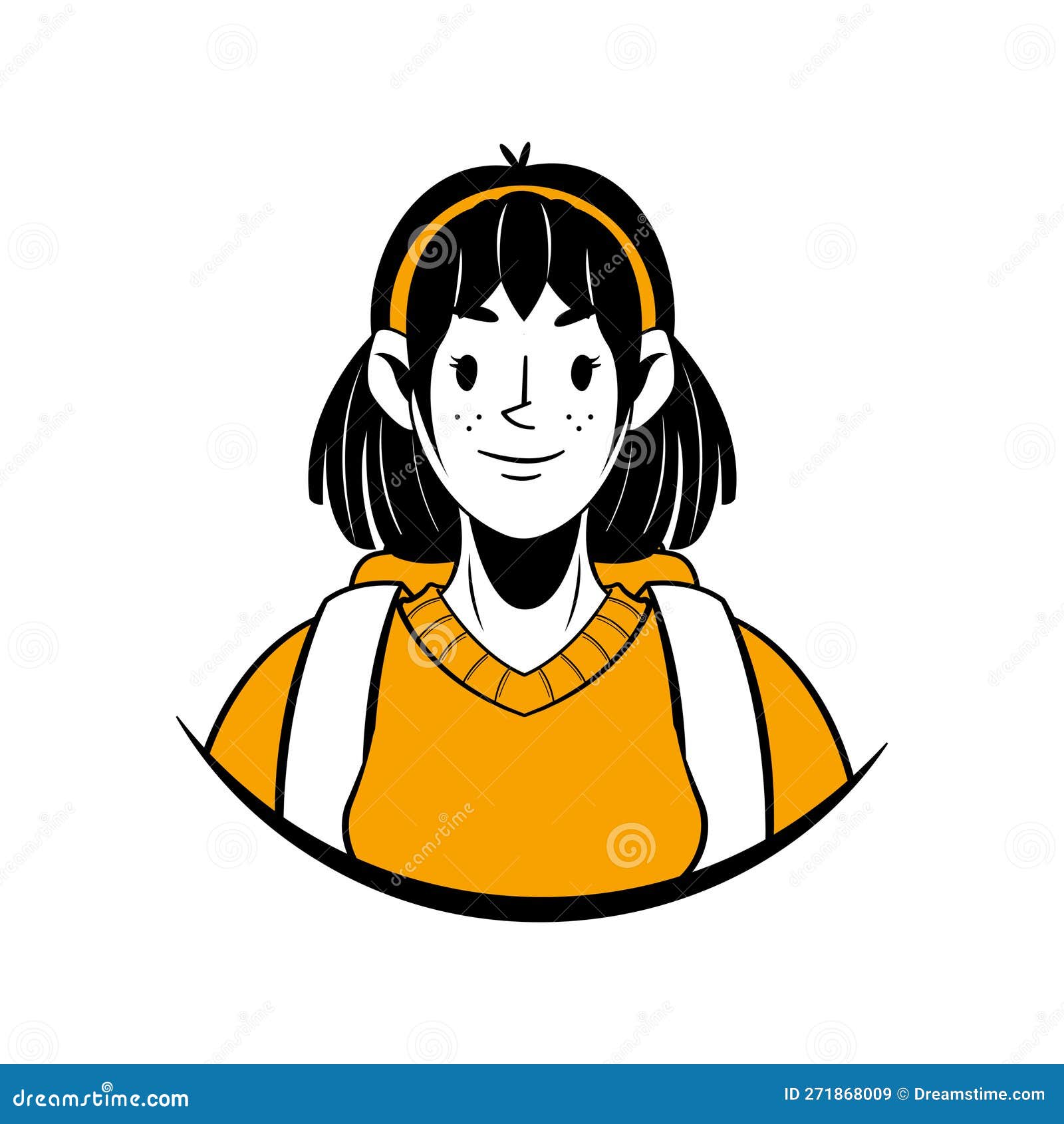 Vector Cartoon Cute Young Student Character Isolated Stock Vector ...