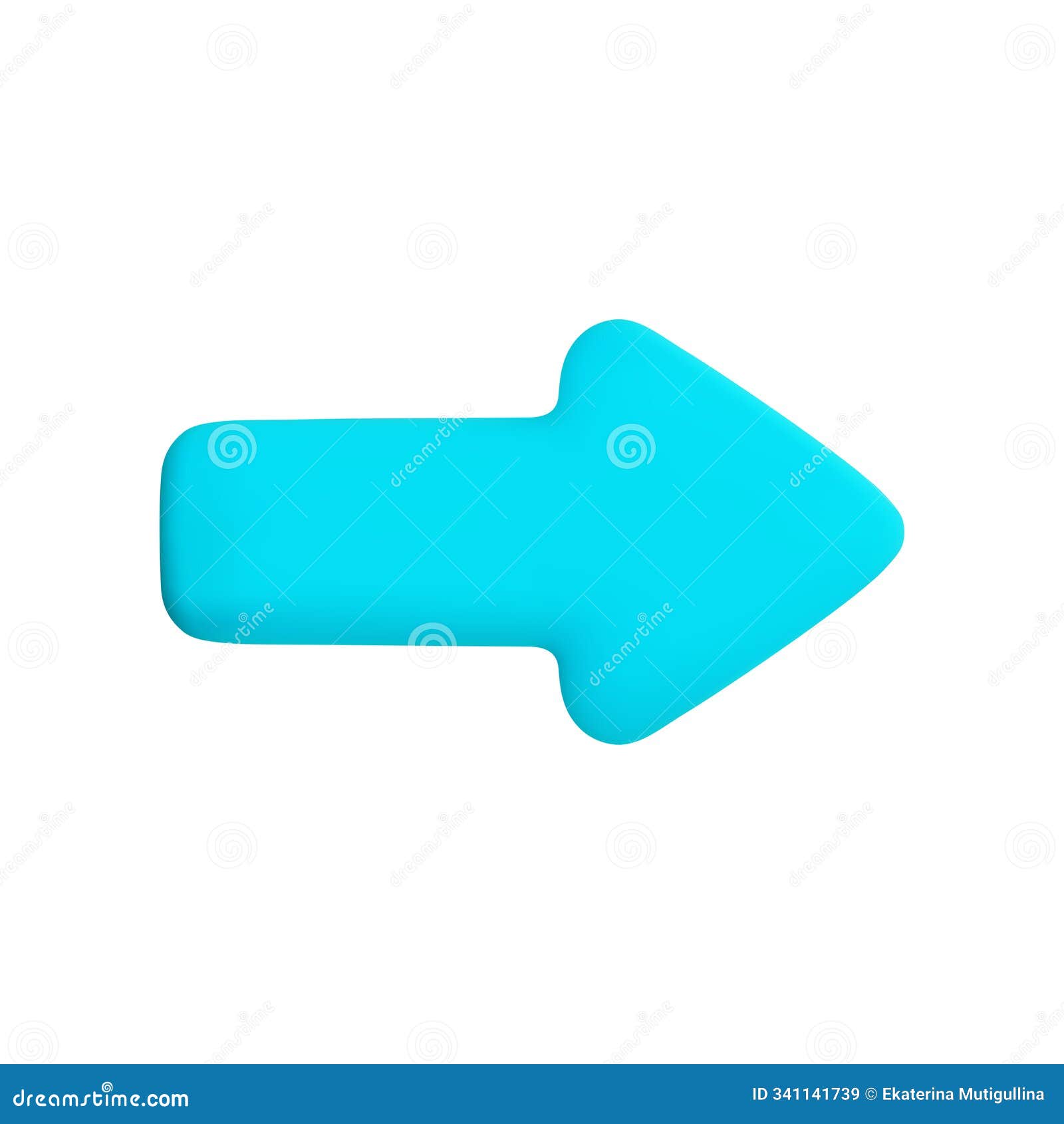 Vector Cartoon 3d Blue Arrow Icon. Cute Realistic Right Direction Arrow ...