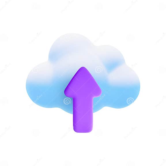 Vector Cartoon 3d Cloud Computing Icon. Realistic Render of Cloud and ...