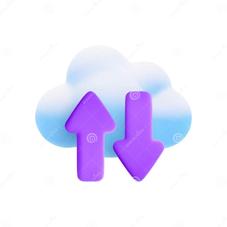 Vector Cartoon 3d Cloud Computing Icon. Realistic Render of Cloud ...