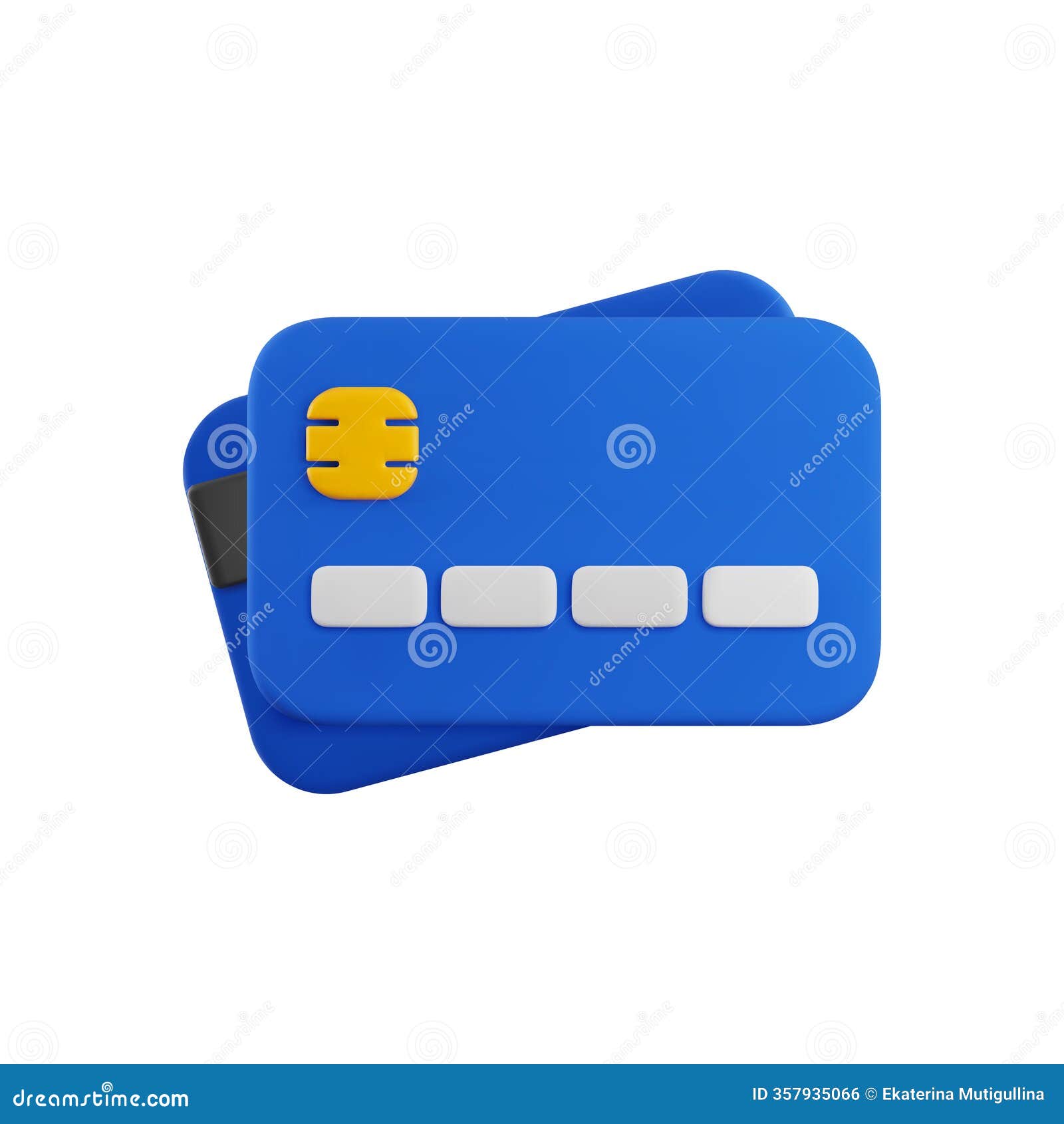 Vector Cartoon 3d Credit Card Stack Icon. Realistic 3d Render of Blue ...