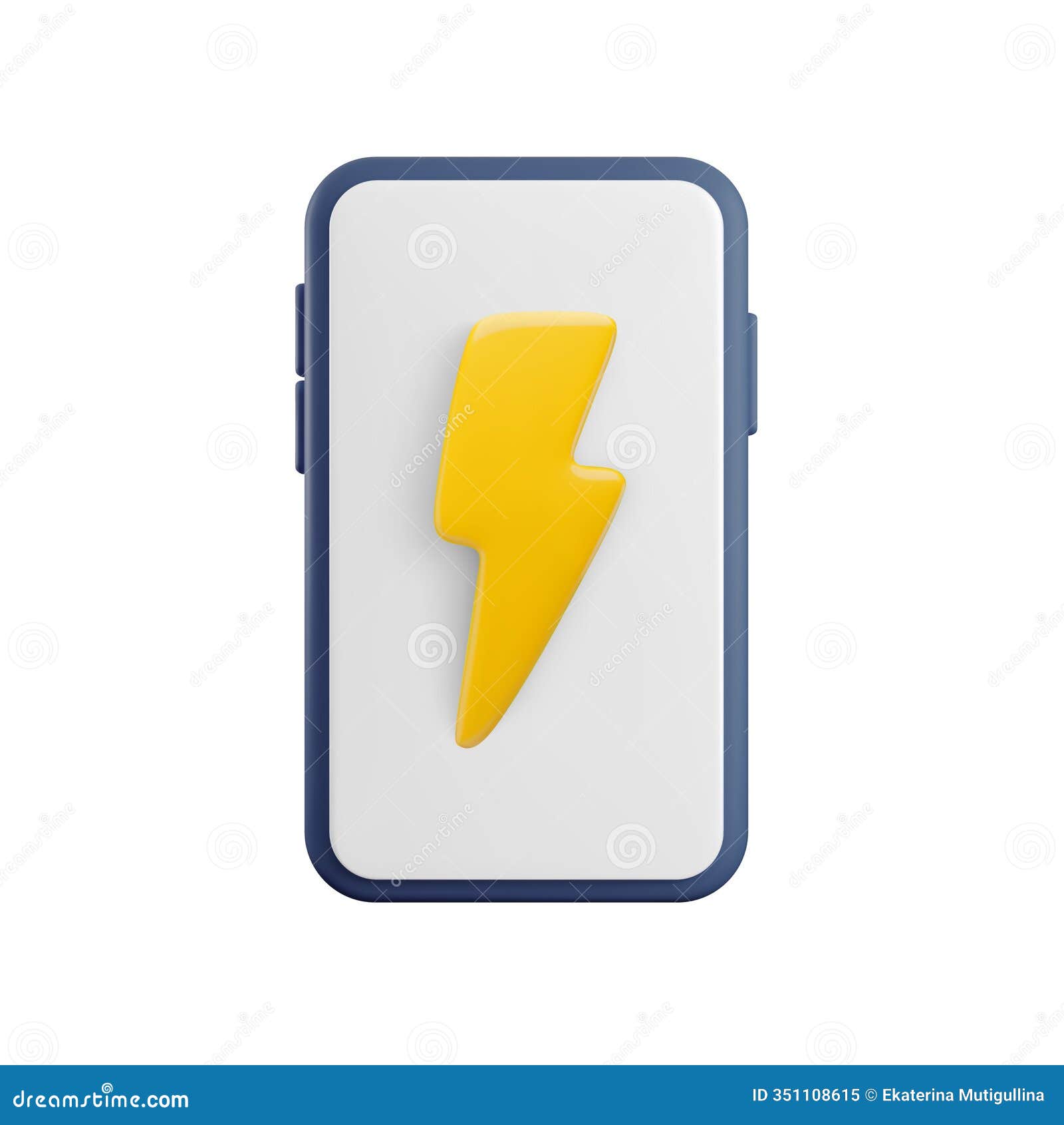 Vector Cartoon 3d Empty Smartphone Battery Charging Icon. Cute ...