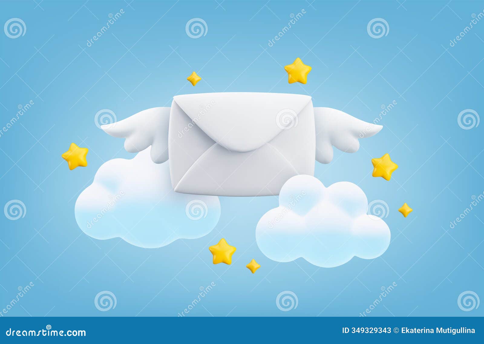 Flying Envelope With Wings And Heart Cartoon Vector | CartoonDealer.com ...