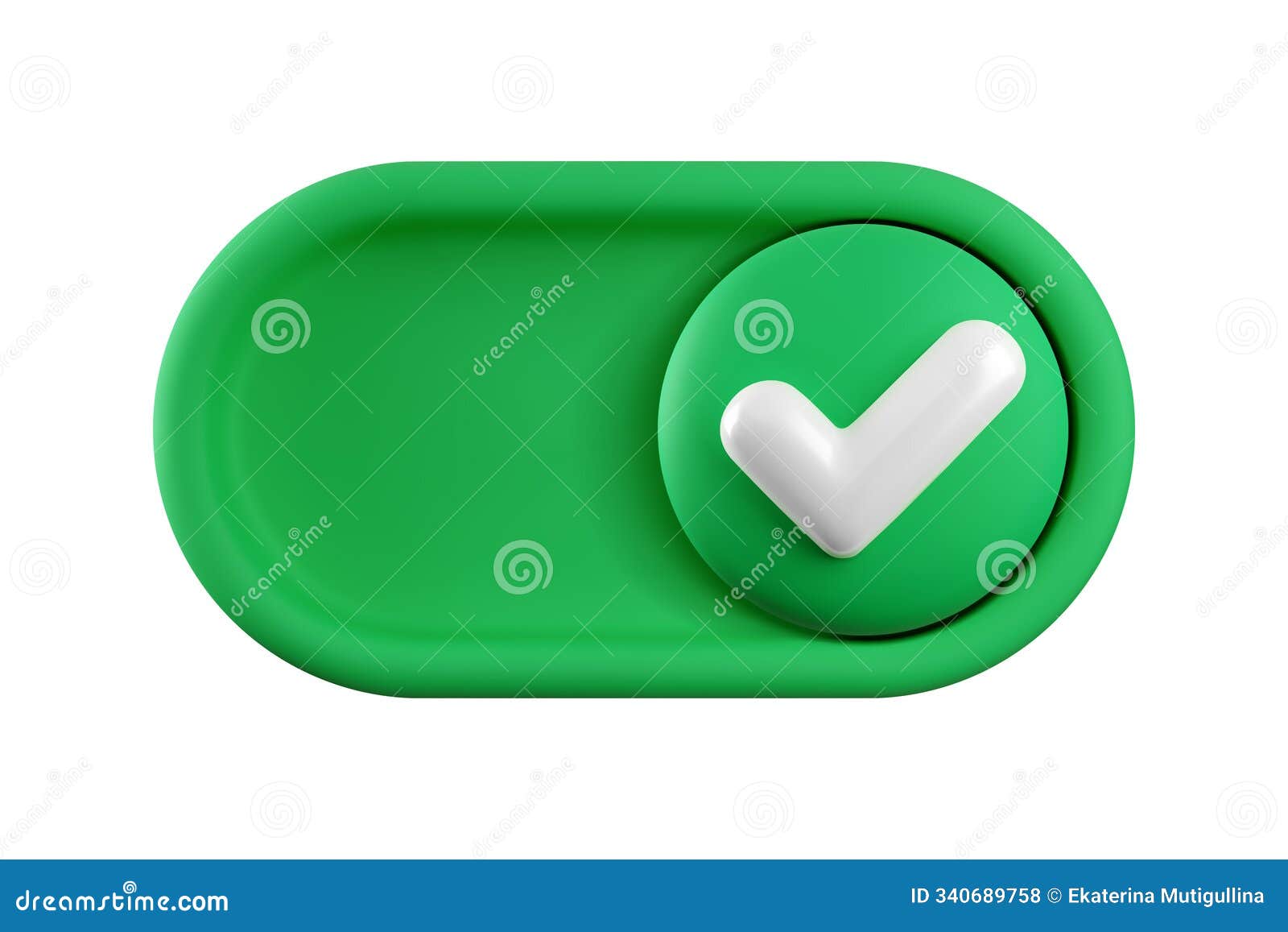 Vector Cartoon 3d Turn on Switch Button. Cute Realistic 3d Green Toggle ...